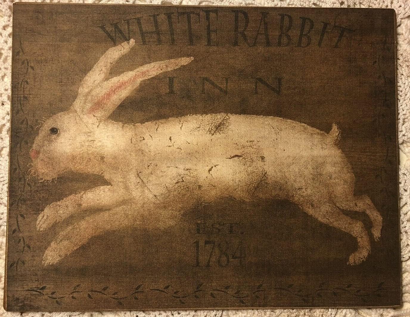 Amazon.com: White Rabbit Inn EST 1784 Primitive Folk Art Vintage Home ...