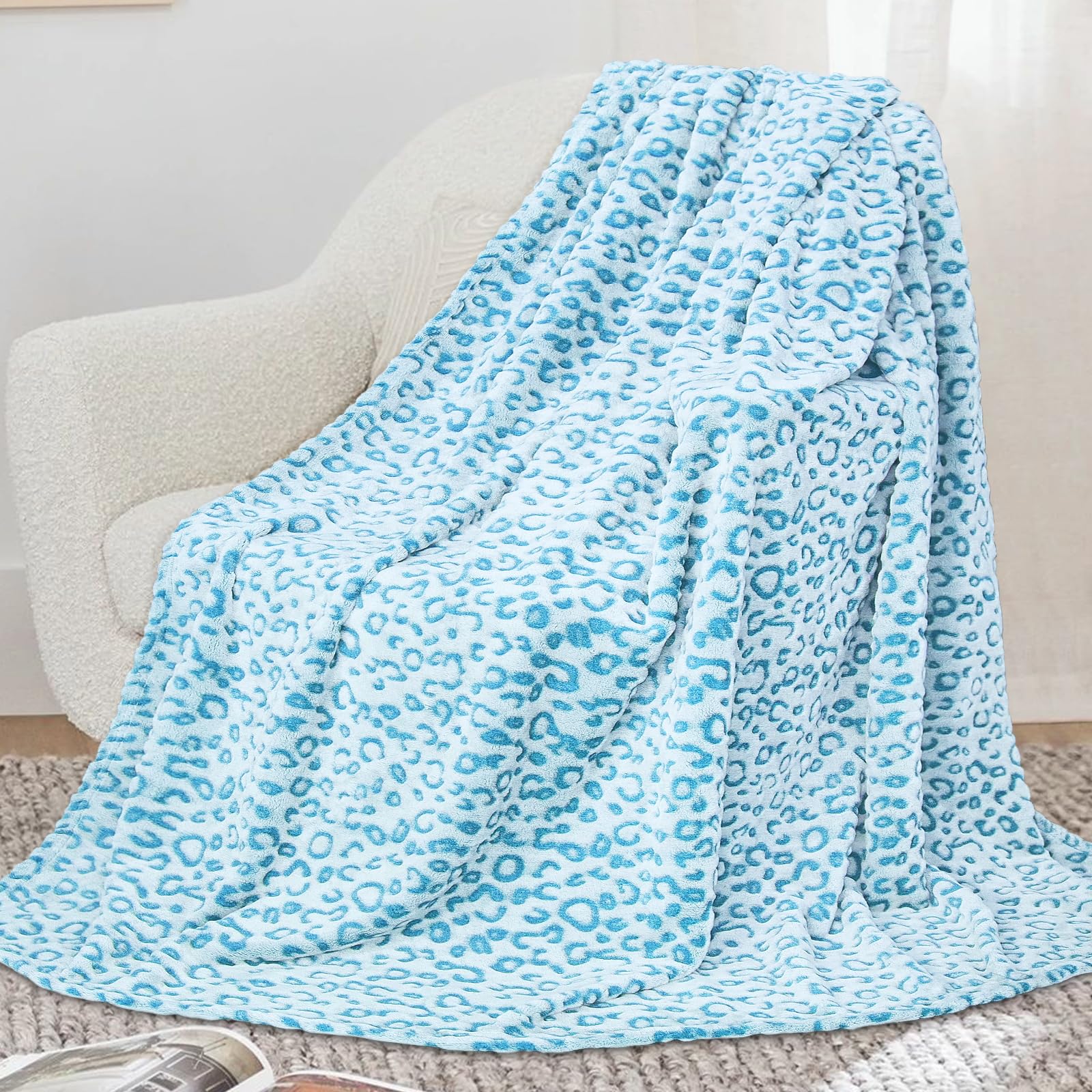 Amazon.com: Blue Blanket Lighweight Sky Blue Fleece Blankets Throws ...