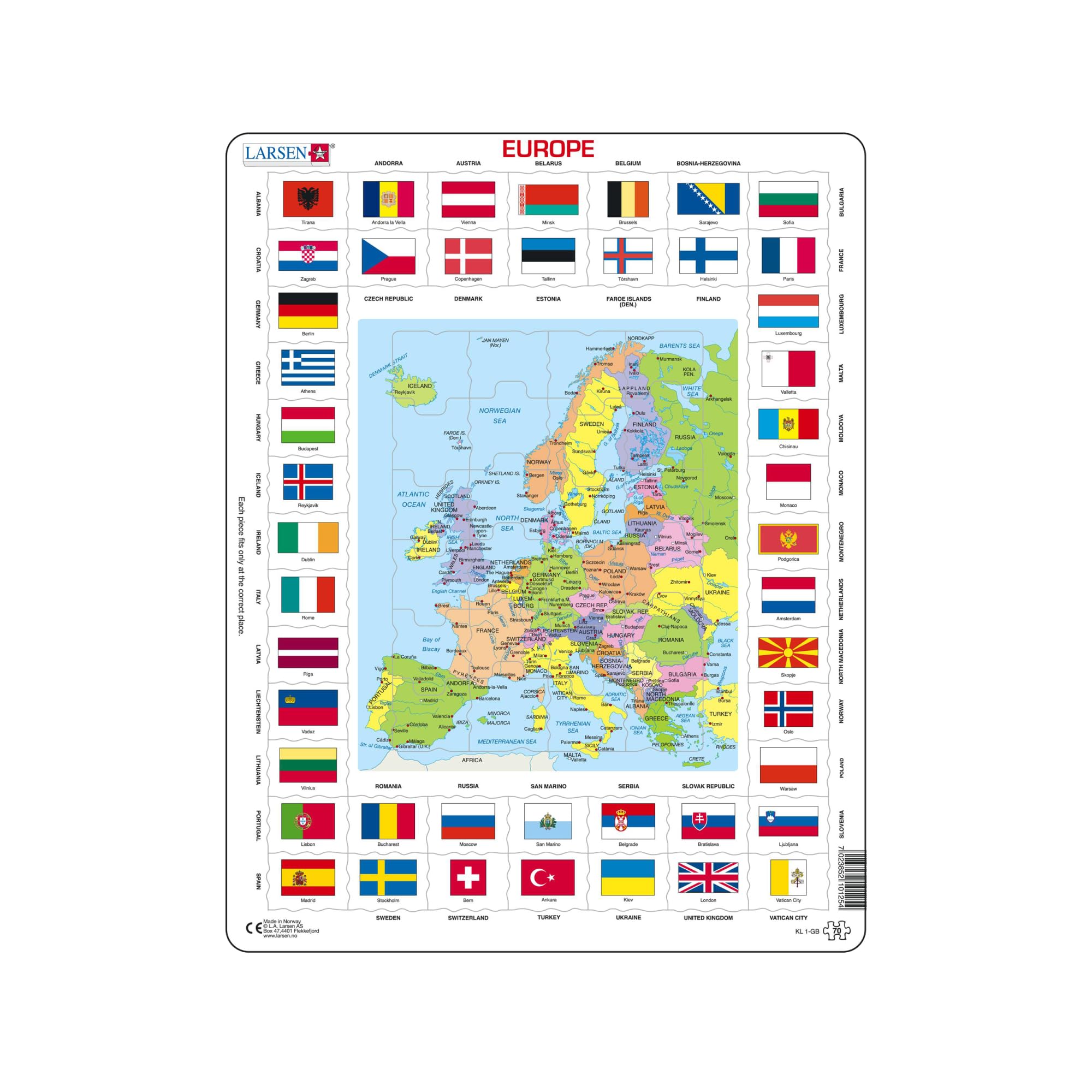 Buy LarsenKL1 Double-Frame Political of Europe & s Jigsaw Puzzle for ...