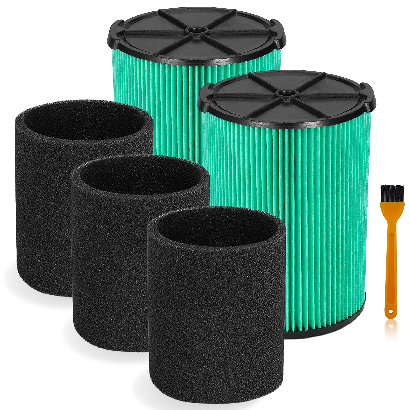 VF6000 Replacement Filter for Ridgid Shop Vac 5-20 Gallon Wet Dry Vacuums& Hepa Filter with 3x ...