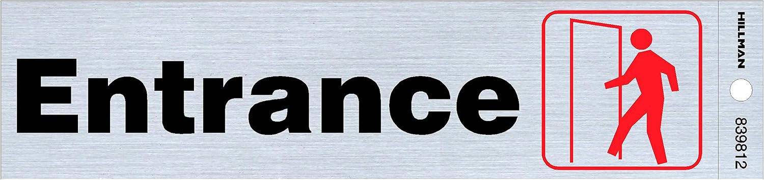 Amazon.com: Hillman Entrance Sign Adhesive 2 Inch" x 8 Inch" 839812 ...