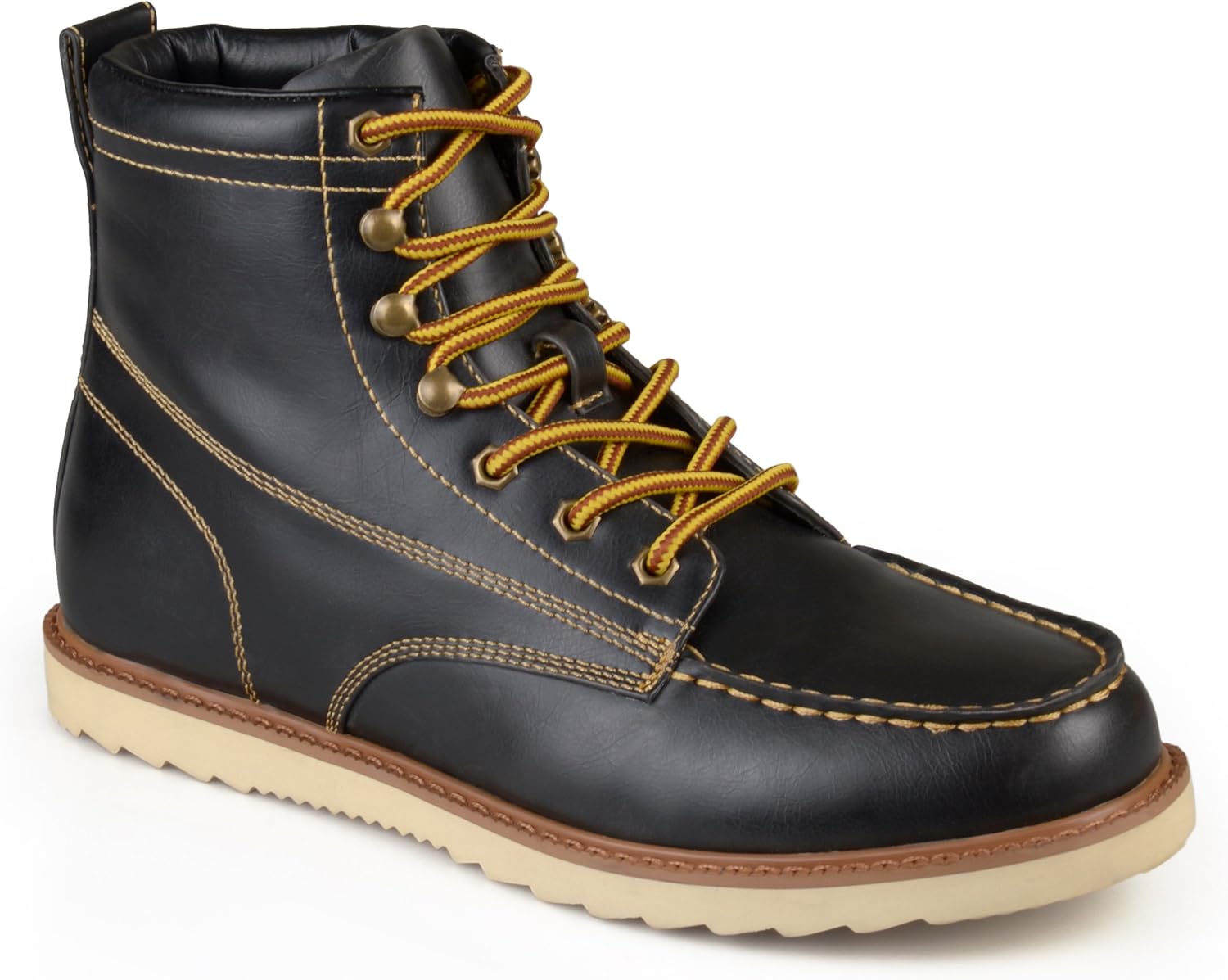 Amazon.com | Vance Co. Mens Faux Leather Lace-up Moc Toe Work Boots ...