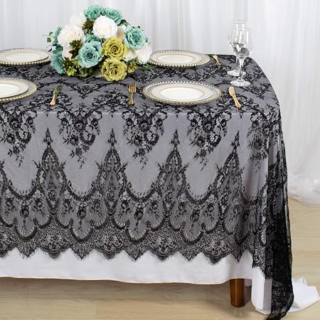 Amazon.com: ShinyBeauty Lace Tablecloth Lace Overlay Tablecloth Rustic ...