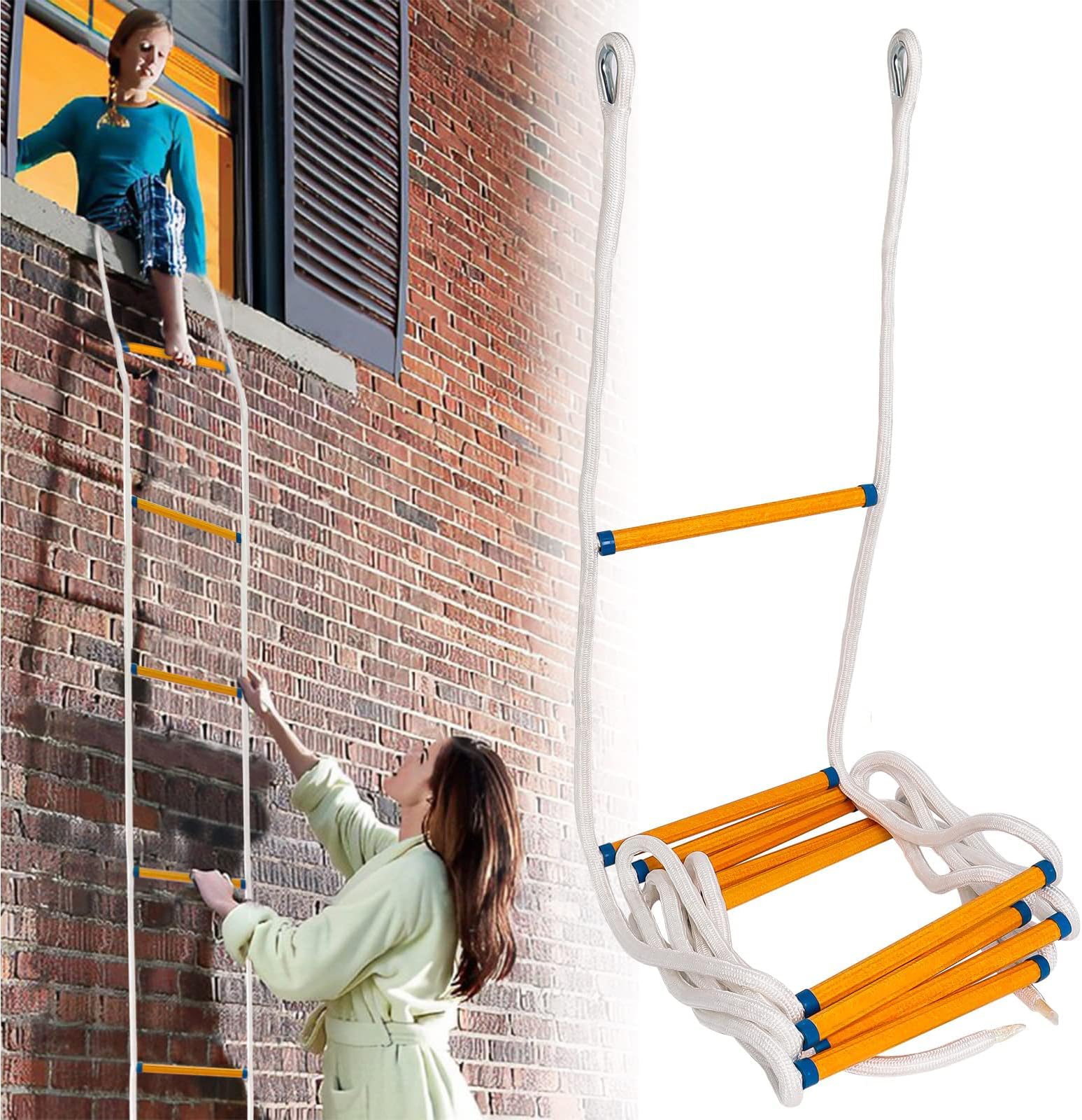 First Alert Two-Story Fire Escape Ladder, Steel, Anti-Slip, EL52-2 ...