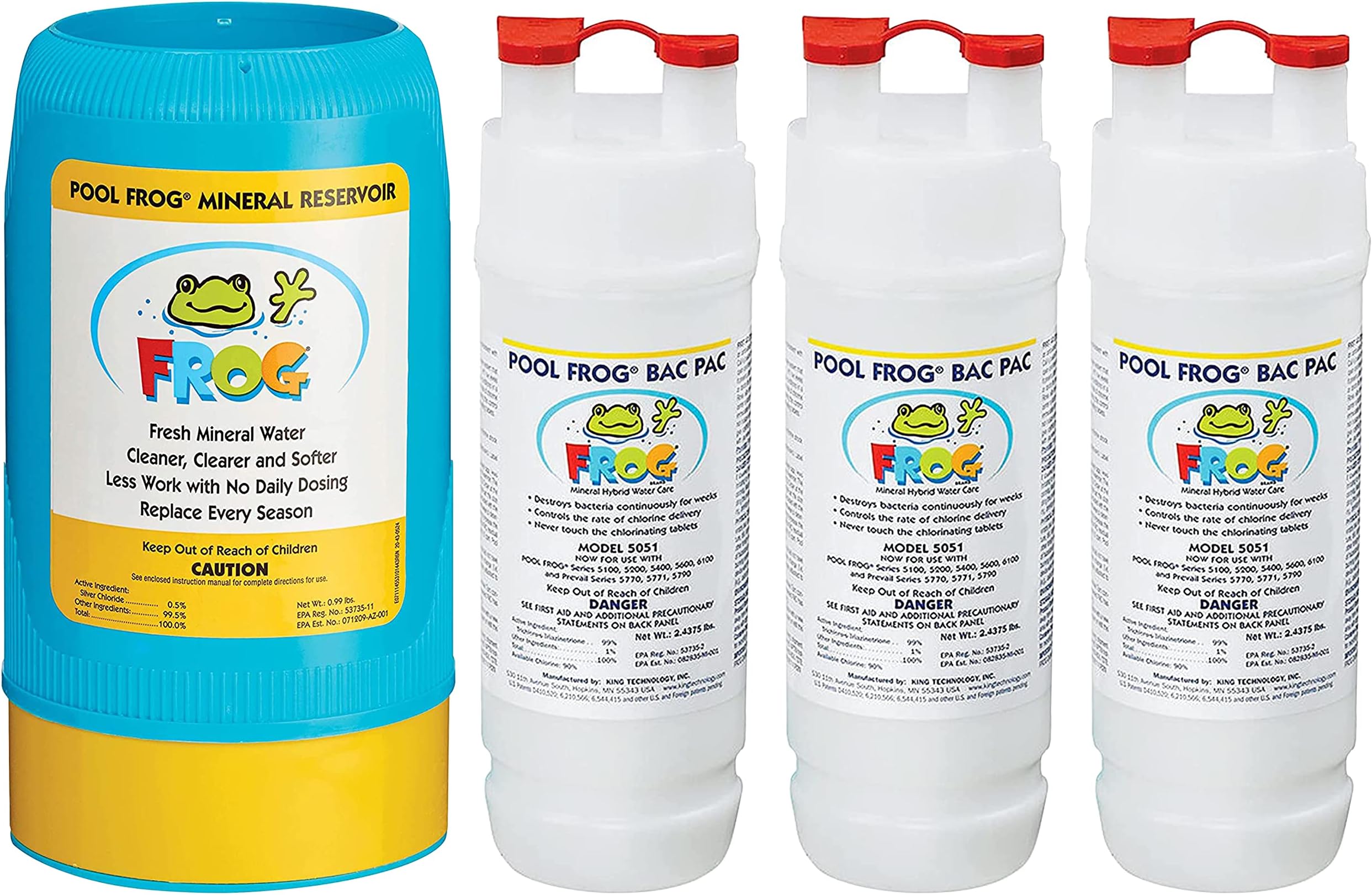 Amazon.com : Pool FROG Mineral Reservoir 6100 + 3 Pool FROG Bac Pac's for Pools up to 25K ...