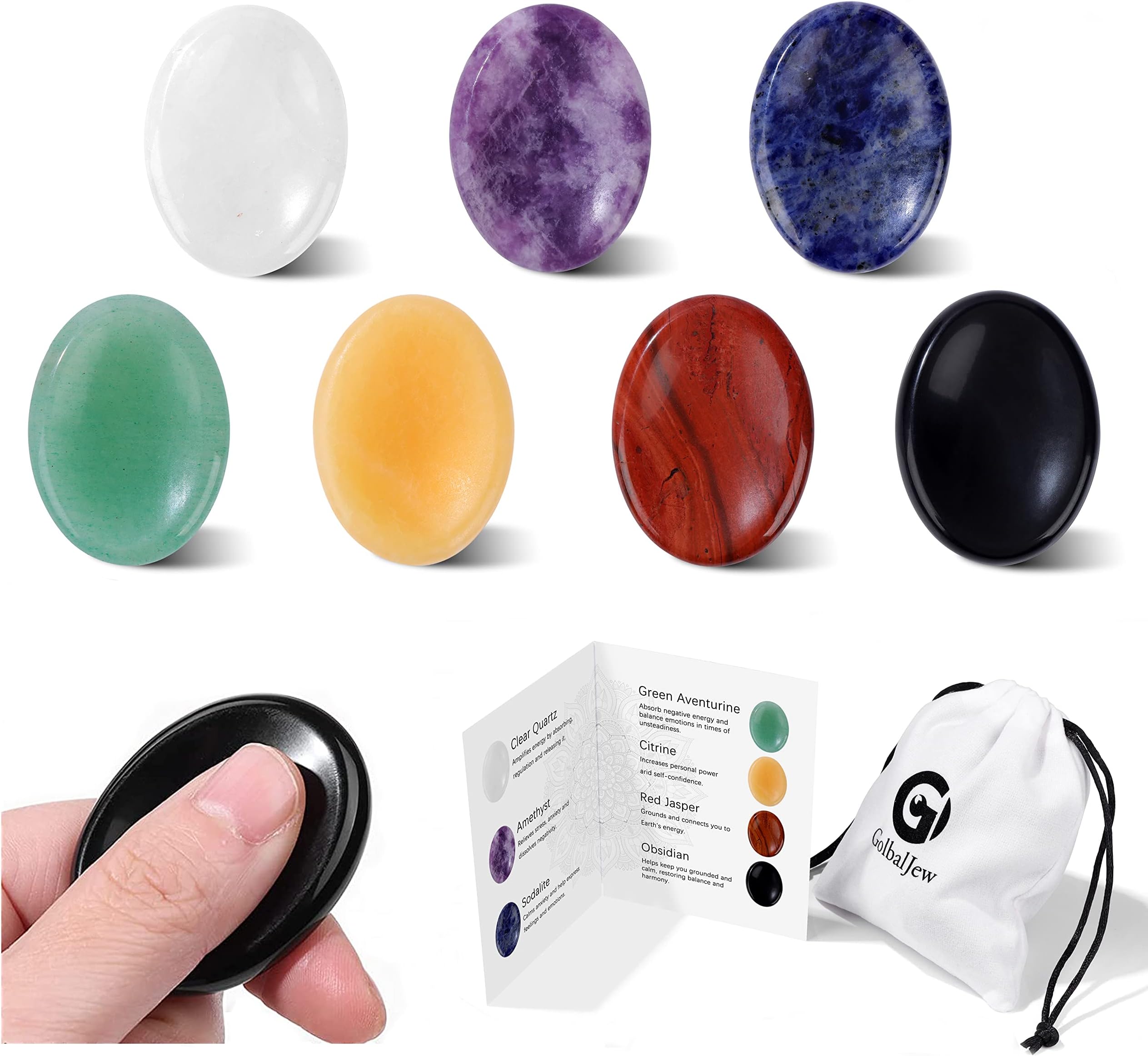 Amazon.com: Pack of 11 Worry Stones Bulk Set - Premium Wholesale Bulk ...