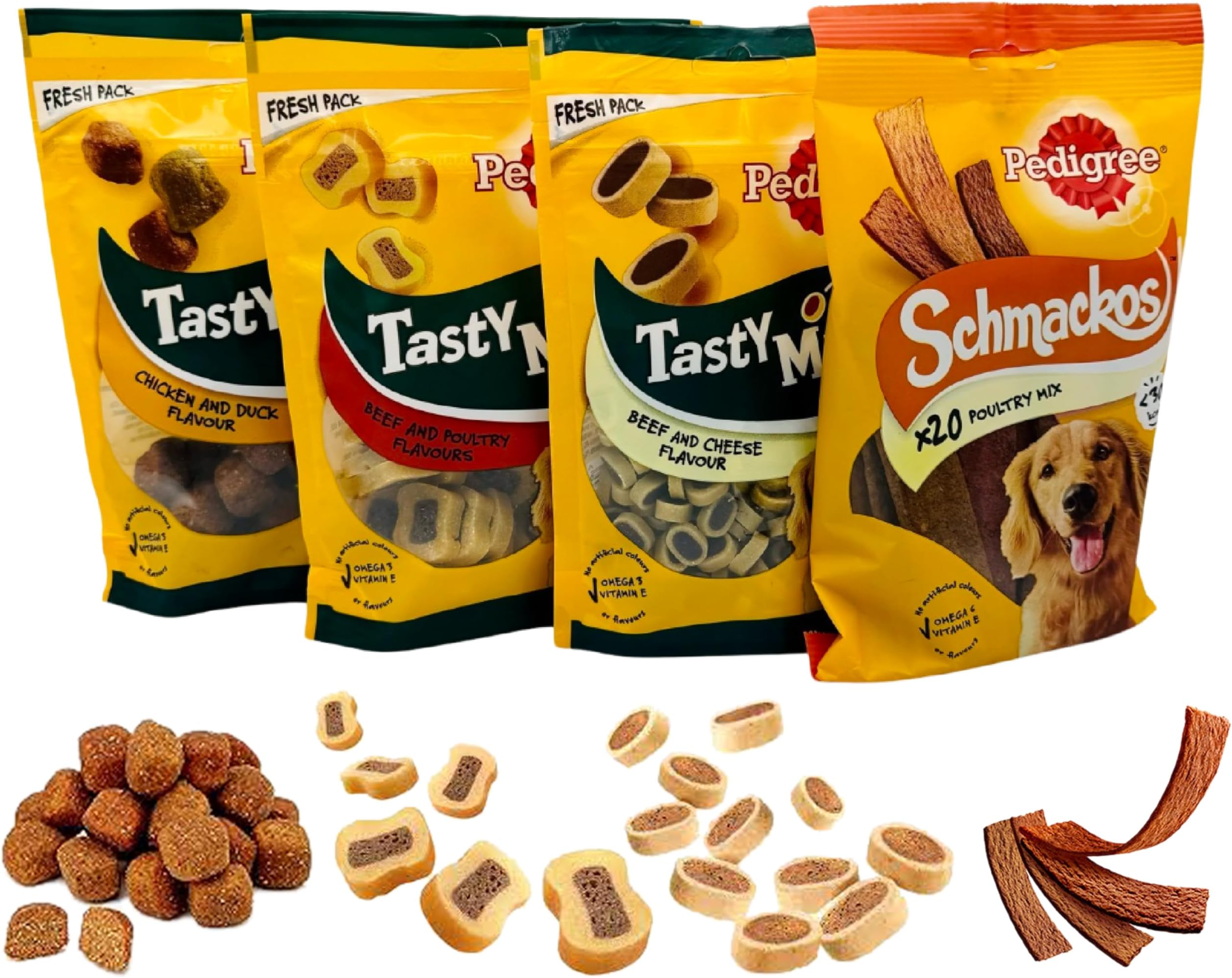 Pedigree Tasty Minis 8 x 140 g Bags, Dog Training Treats, Cheesy ...