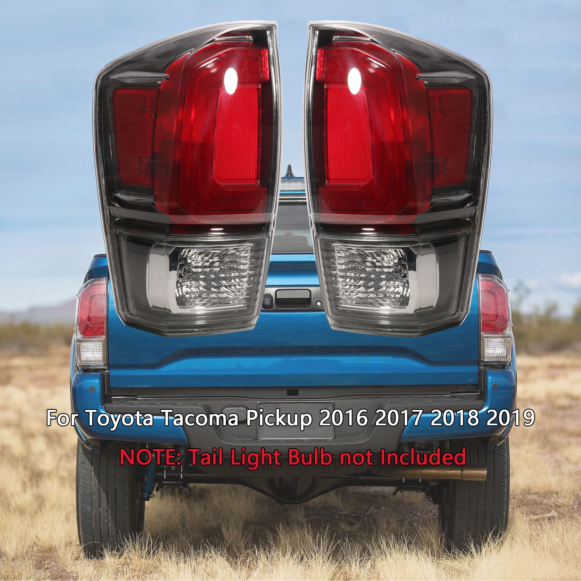 Black Bezel Tail Light Assembly, for Toyota Tacoma TRD Pro Pickup 2016 ...