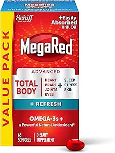 Amazon.com: MegaRed Omega-3 Blend Total Body + Refresh 500mg Softgels ...