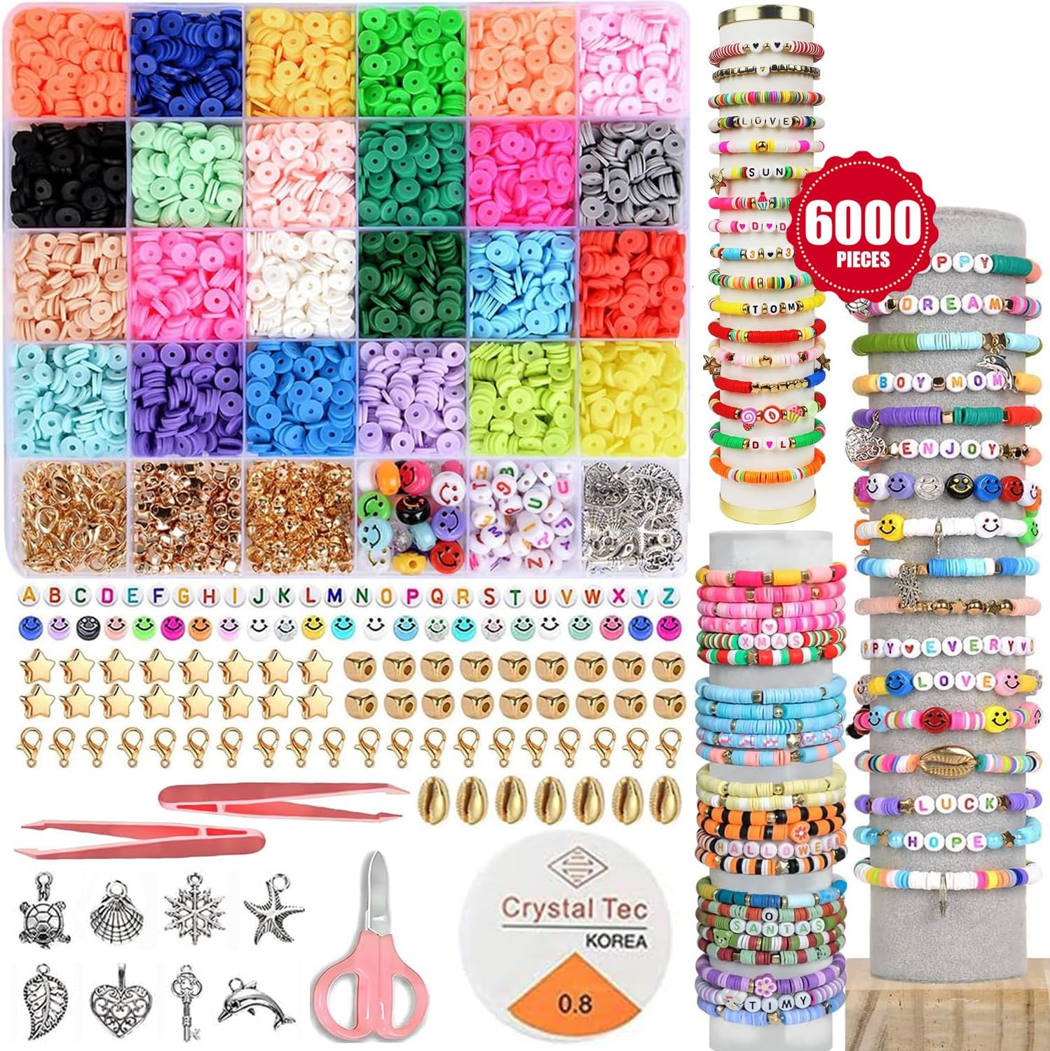 cairnsage Bracelet Making kit 6000 PCS - Beads for Jewellery Making ...