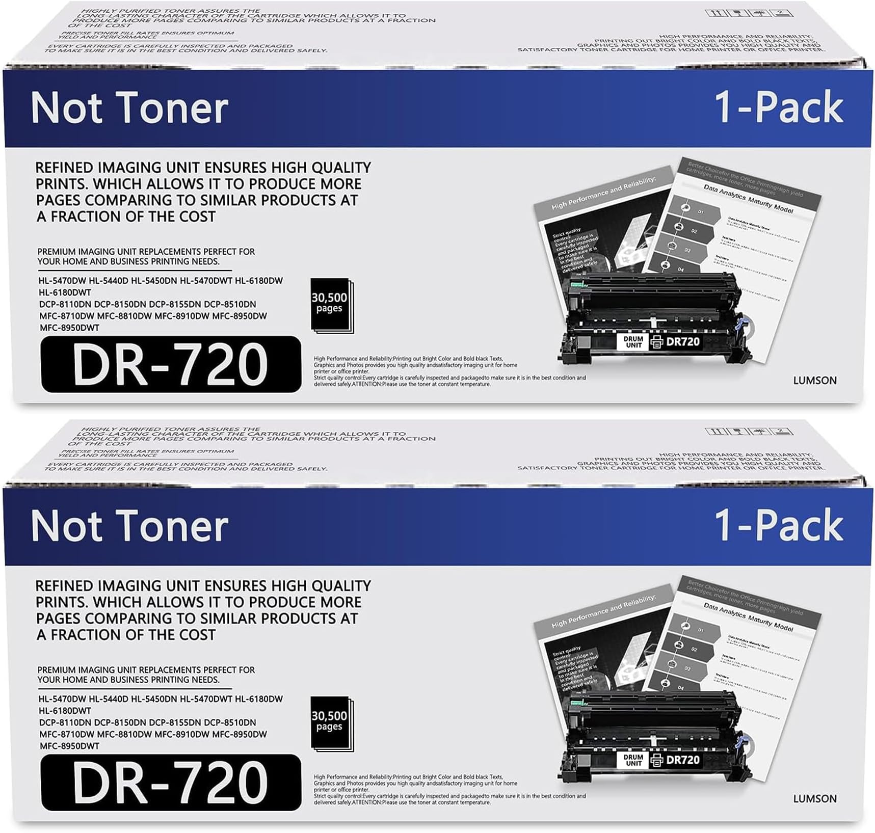 Amazon.com : 1 Pack DR720 DR-720 Black Drum Unit Compatible DR720 ...