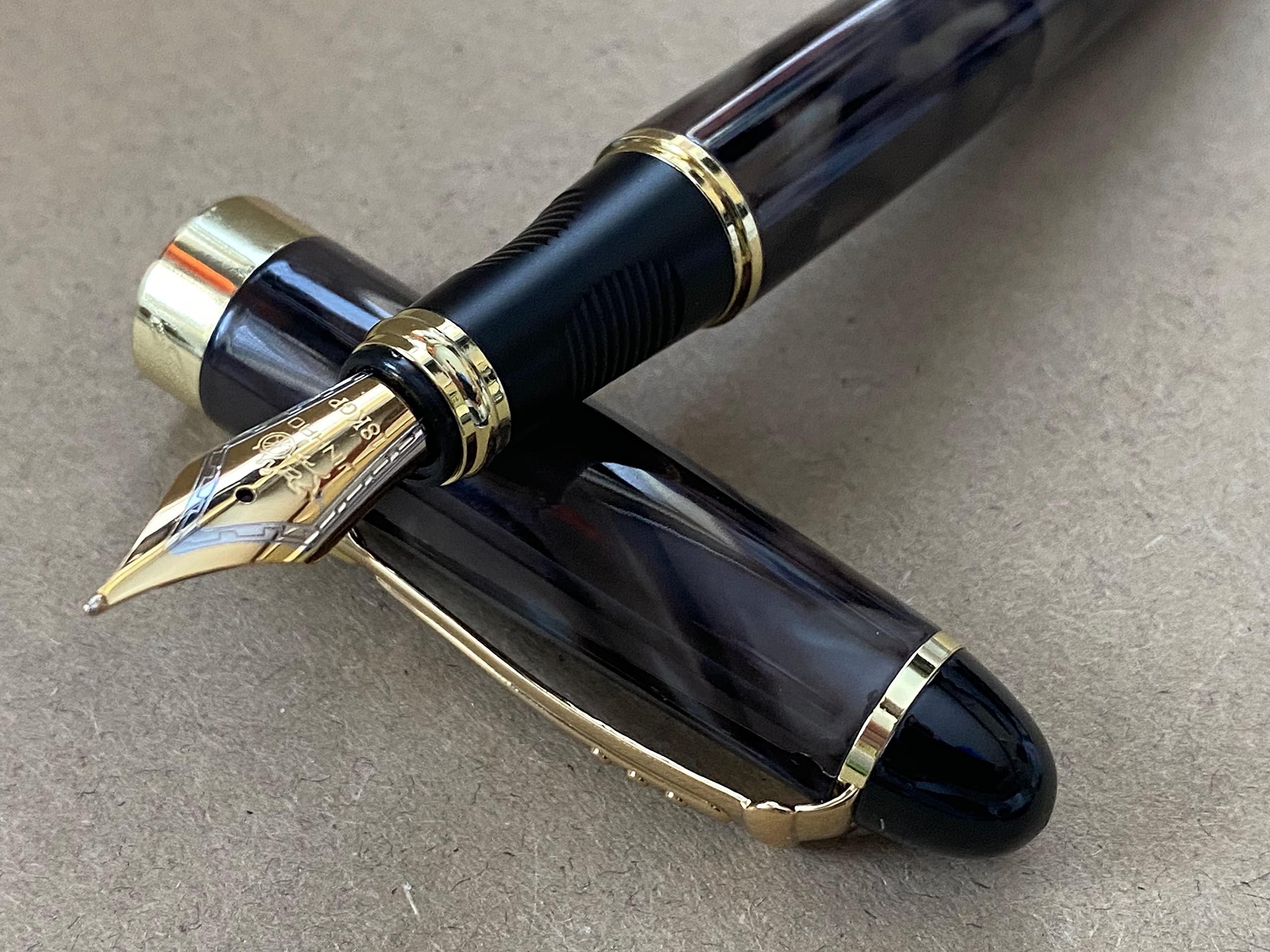 Jinhao X750 Fountain Pen Bright Black Colour Medium Nib 18KGP : Amazon ...