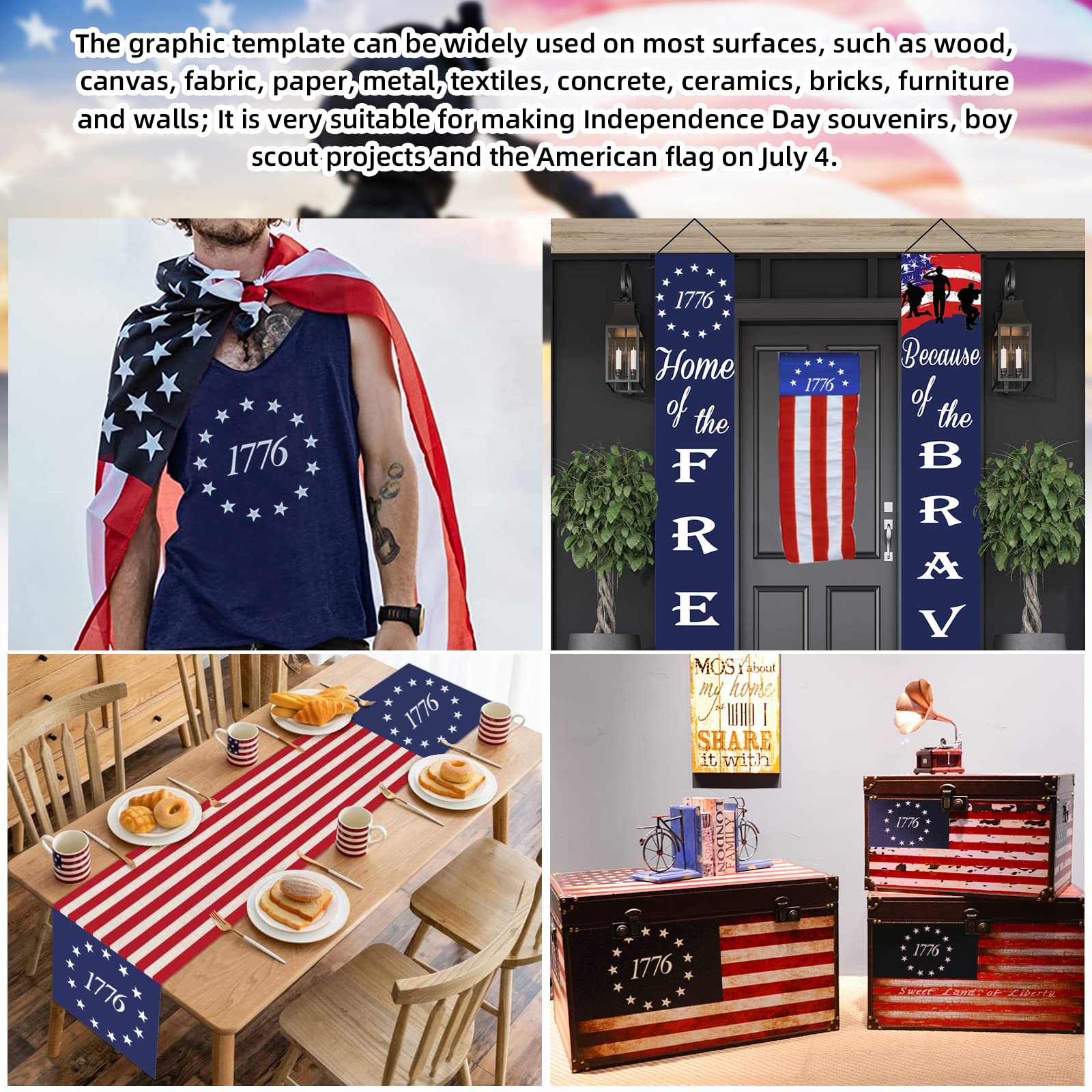 Snapklik.com : American Flag 201 Stainless Steel 50 Stars Stencil And ...