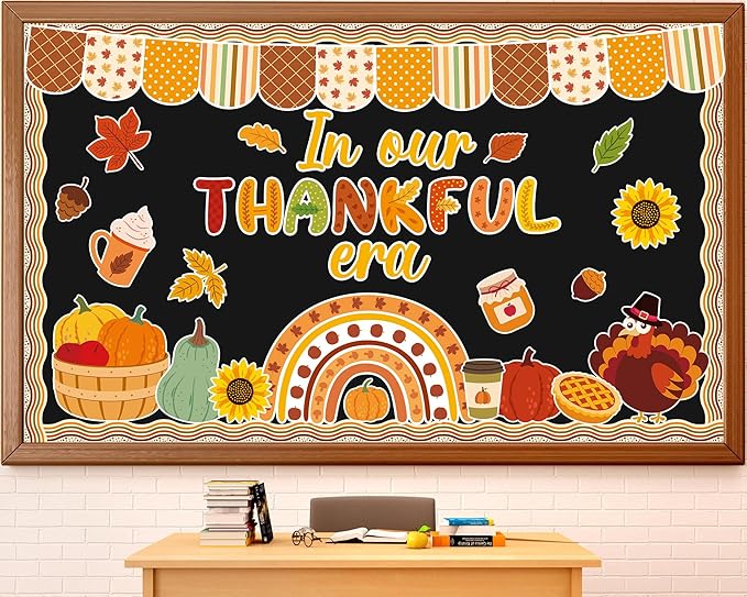 Amazon.com: Fall Thanksgiving Bulletin Board Decorations Pumpkin Maple ...