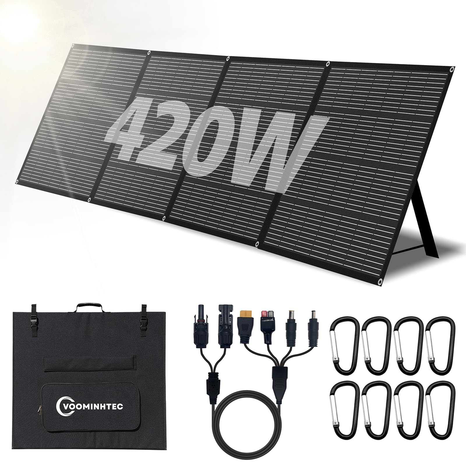 420W Portable Foldable ETFE Monocrystalline Solar Panel 24% High ...