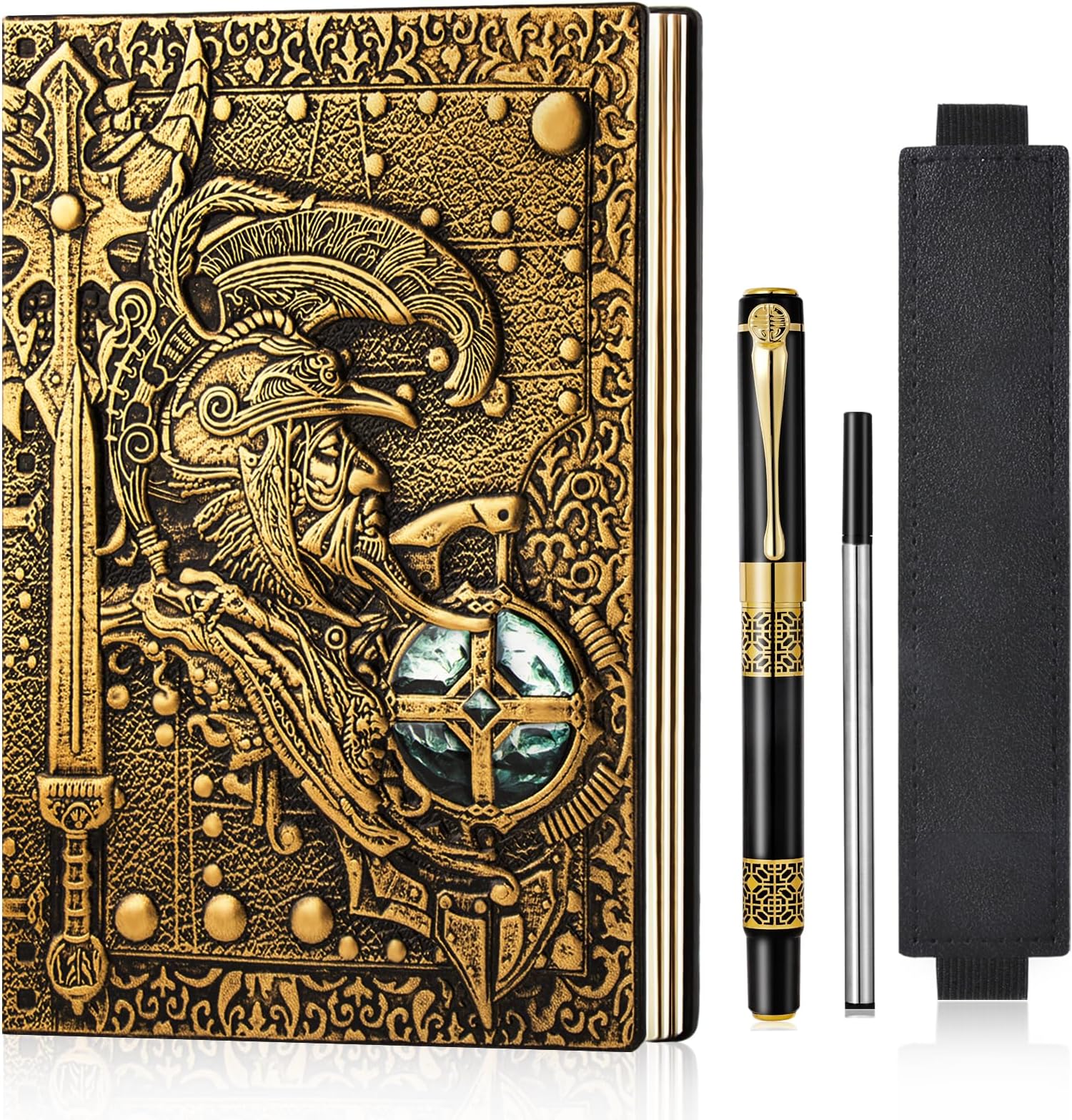 Amazon.com : LongLongJin DND Dragon Notebook 3D Embossed Leather ...