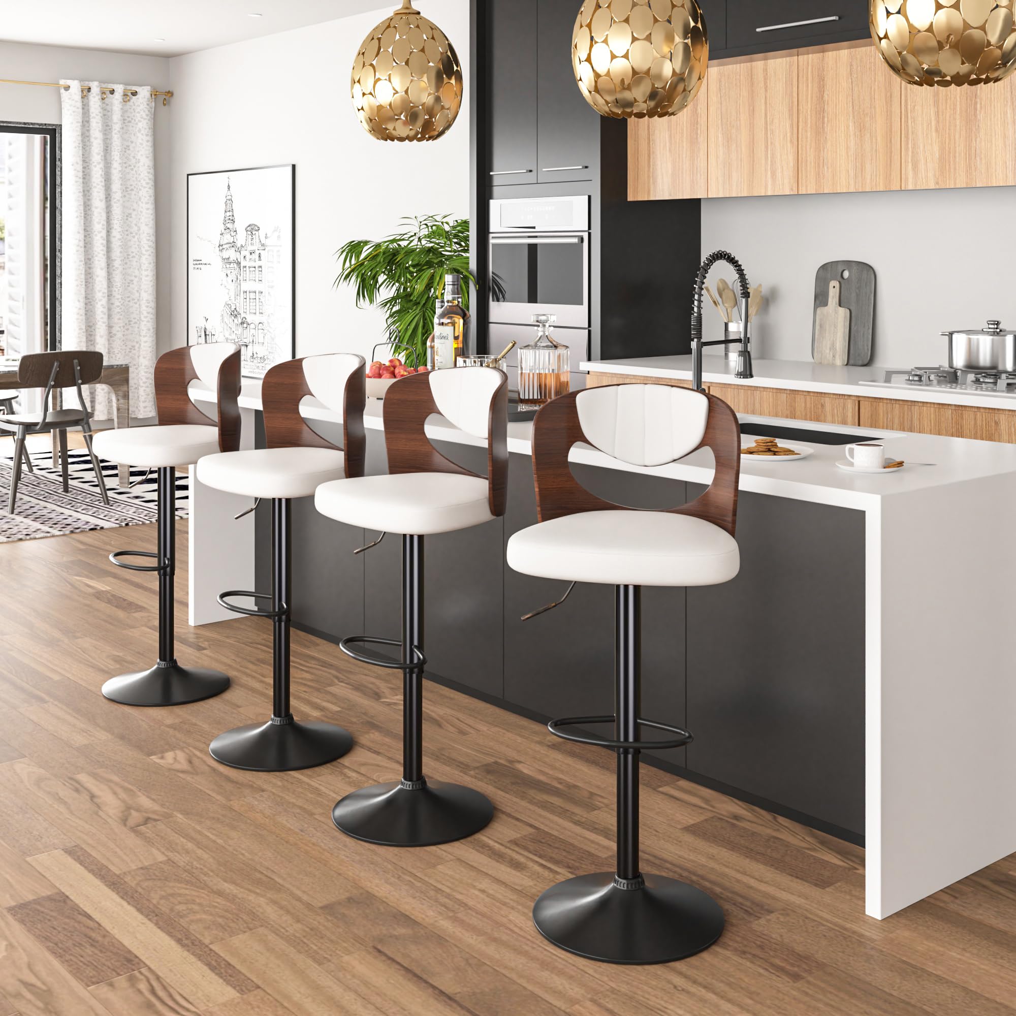 Amazon.com: VECELO BarStools Set of 4,Kitchen Island Stools with ...