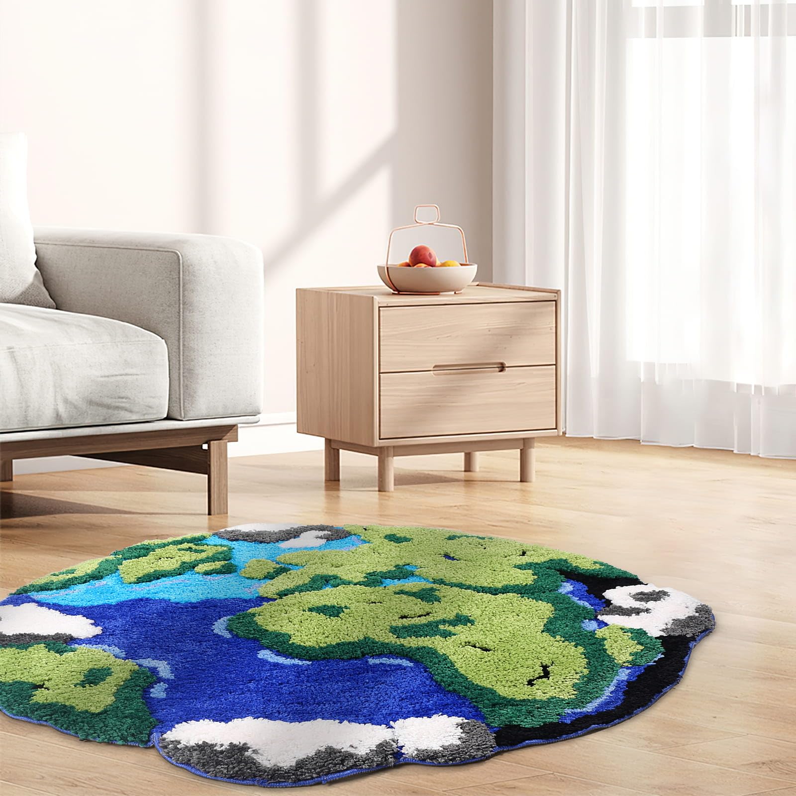 Amazon.com: Taikoory Earth Rug World Map Rug - Moss Rug Science Rug ...