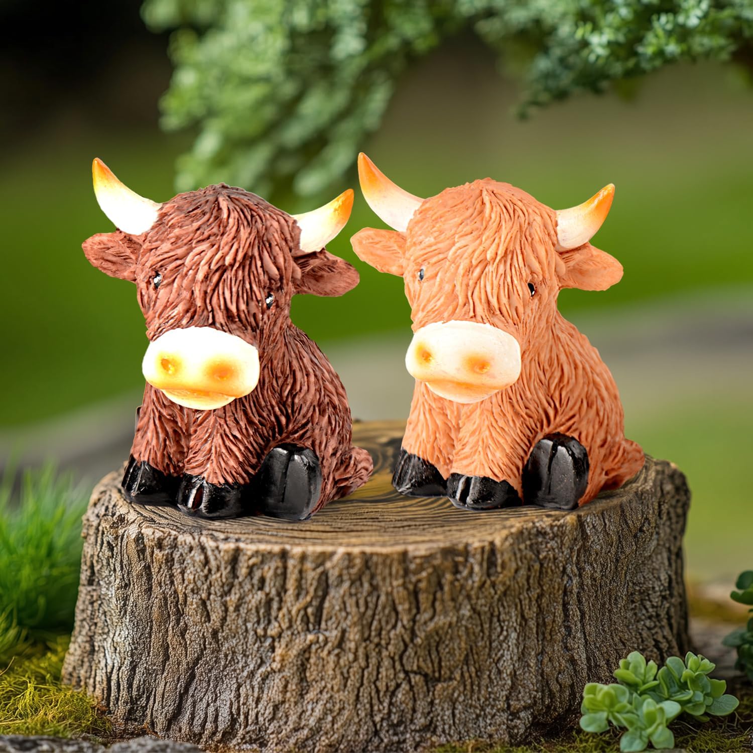 Amazon.com: Vercraft 3 Pcs Highland Cow Tiered Tray Decor Mini Highland ...