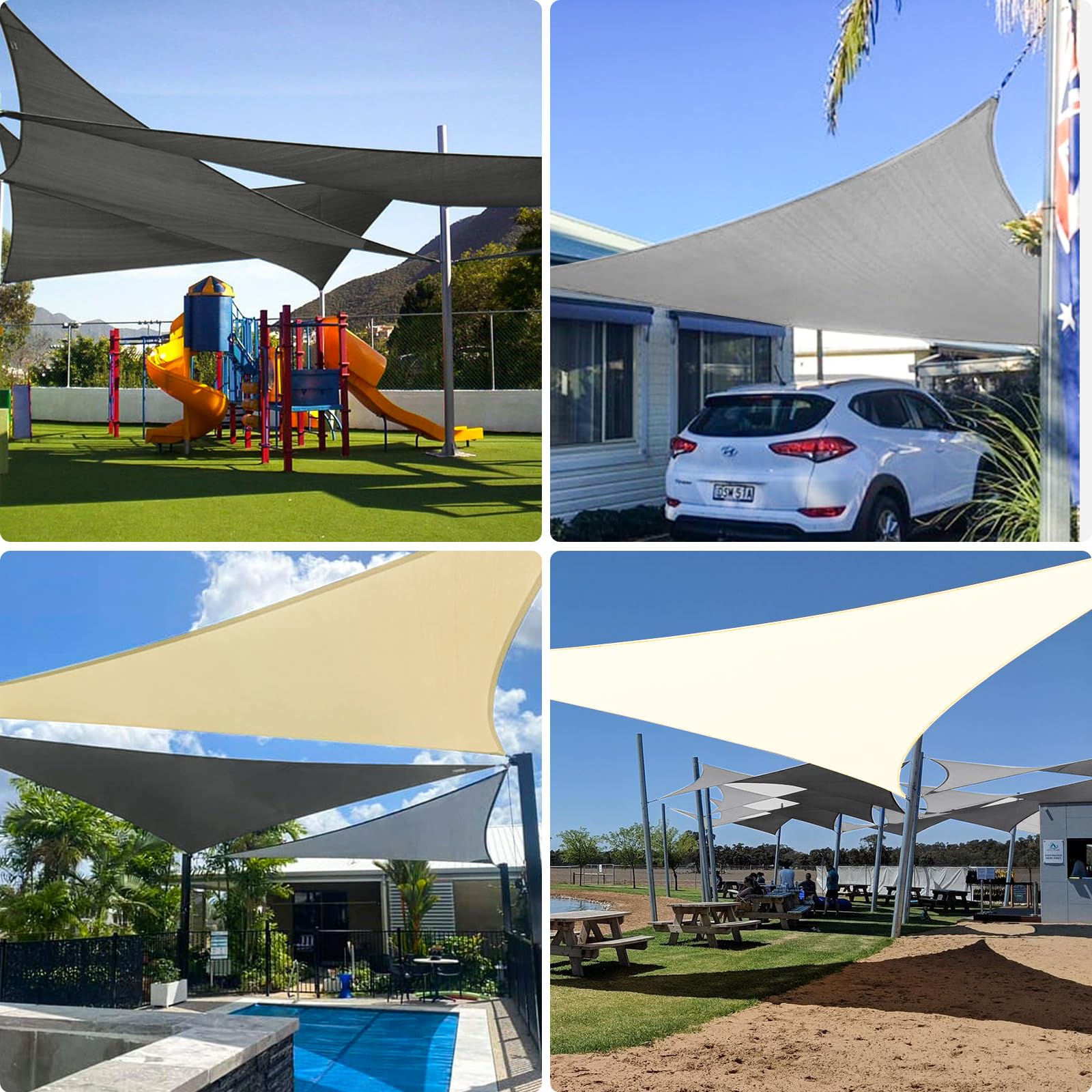 Snapklik.com : Waterproof Sun Shade Sail 16 X 16 X 16 Dark Grey ...