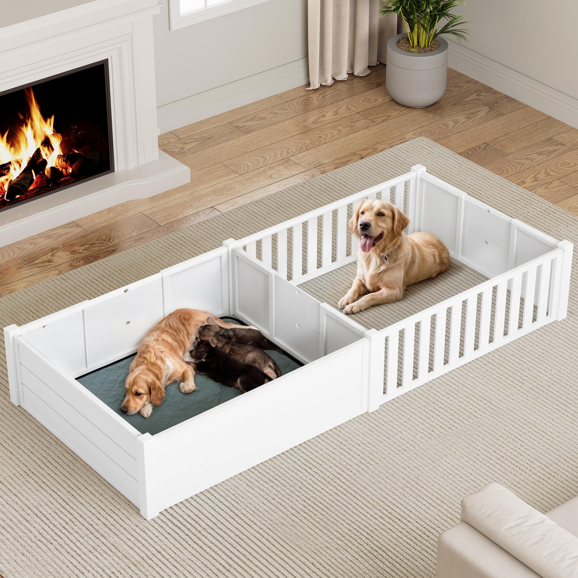 Snapklik.com : YITAHOME Whelping Box For Dogs Birthing: Wooden Indoor ...