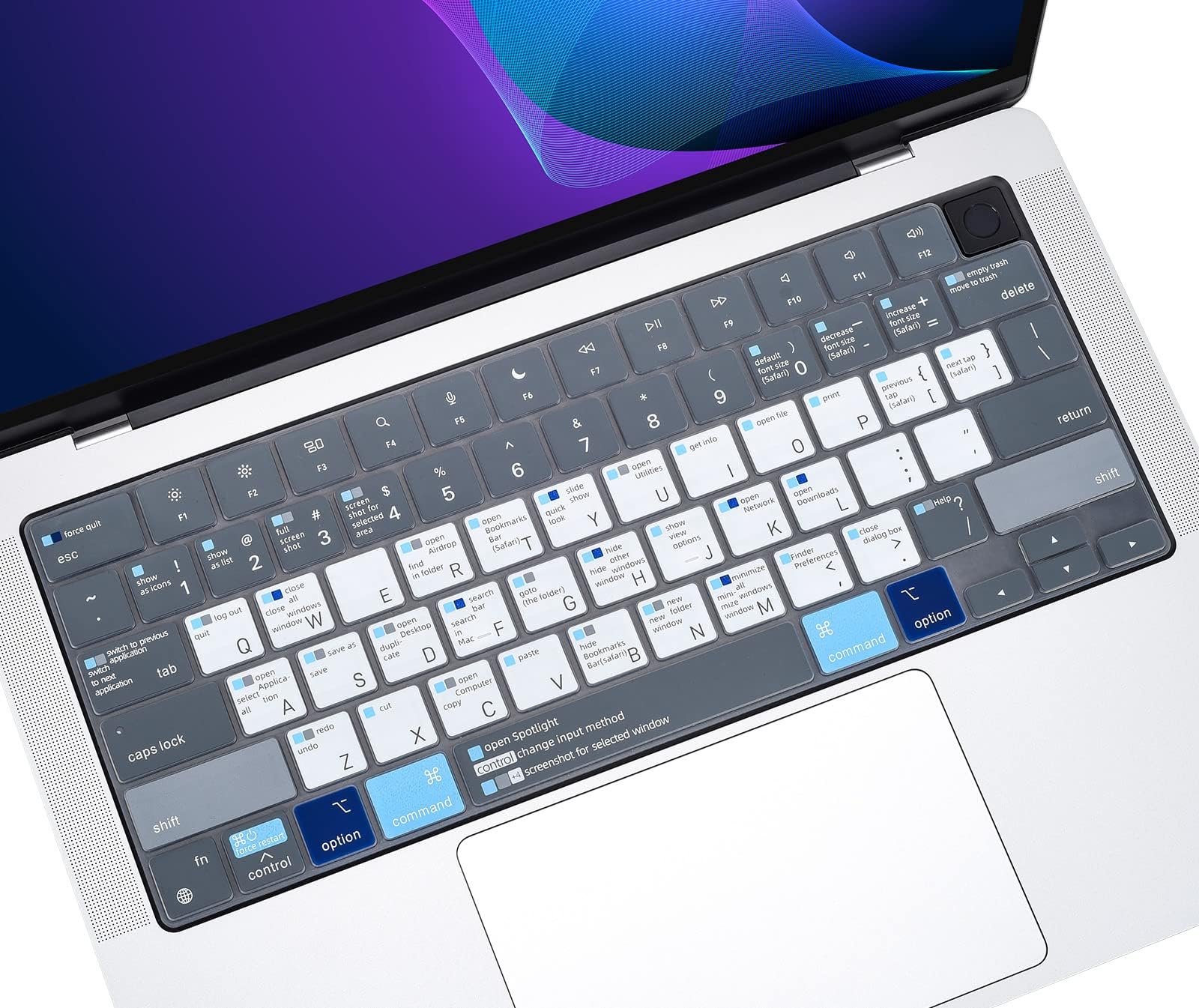 Amazon.com: Keyboard Cover with MAC OS Shortcut Hot Keys for Apple ...