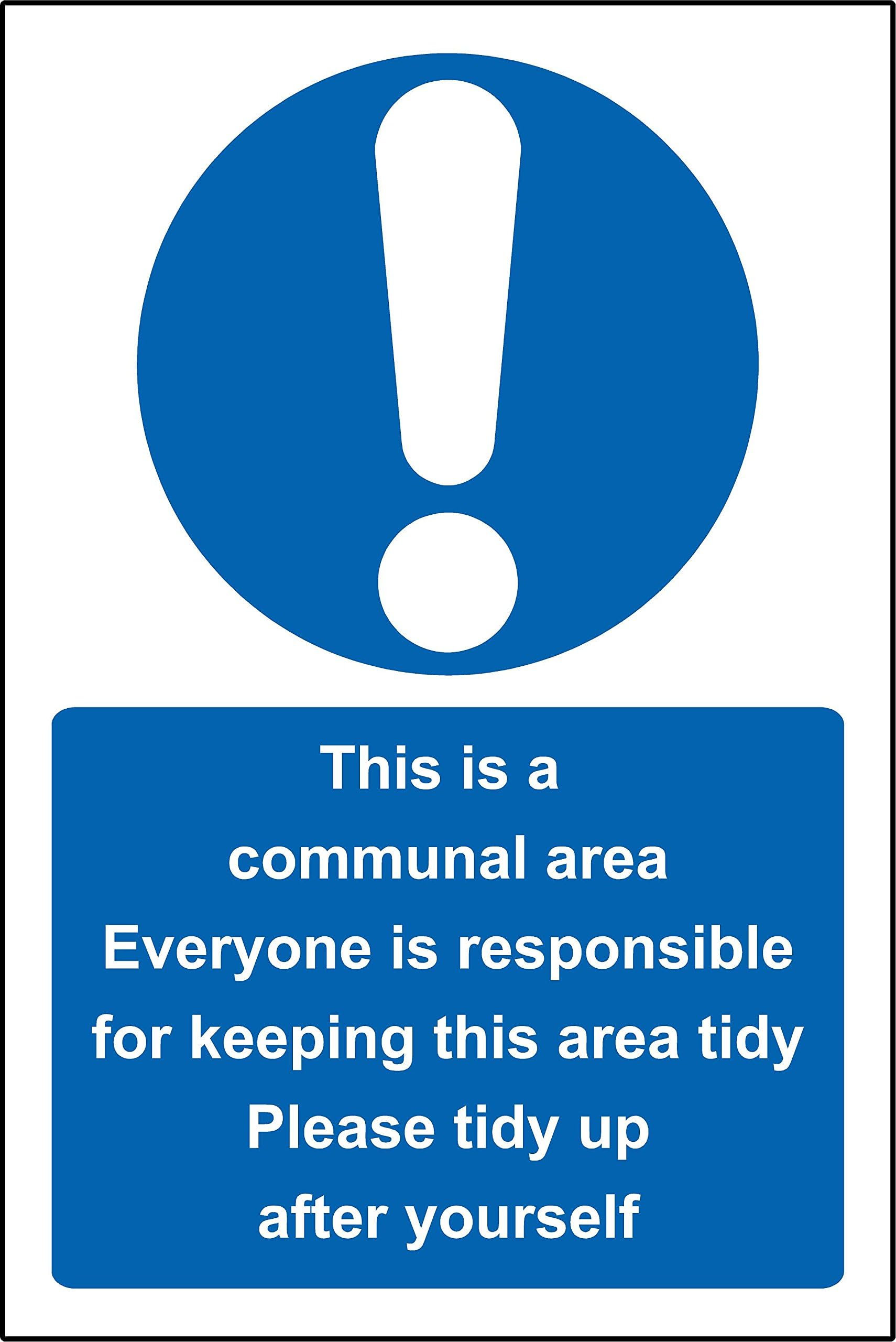 Clean after use self-adhesive vinyl sign - 15 x 20 cm : Amazon.co.uk ...