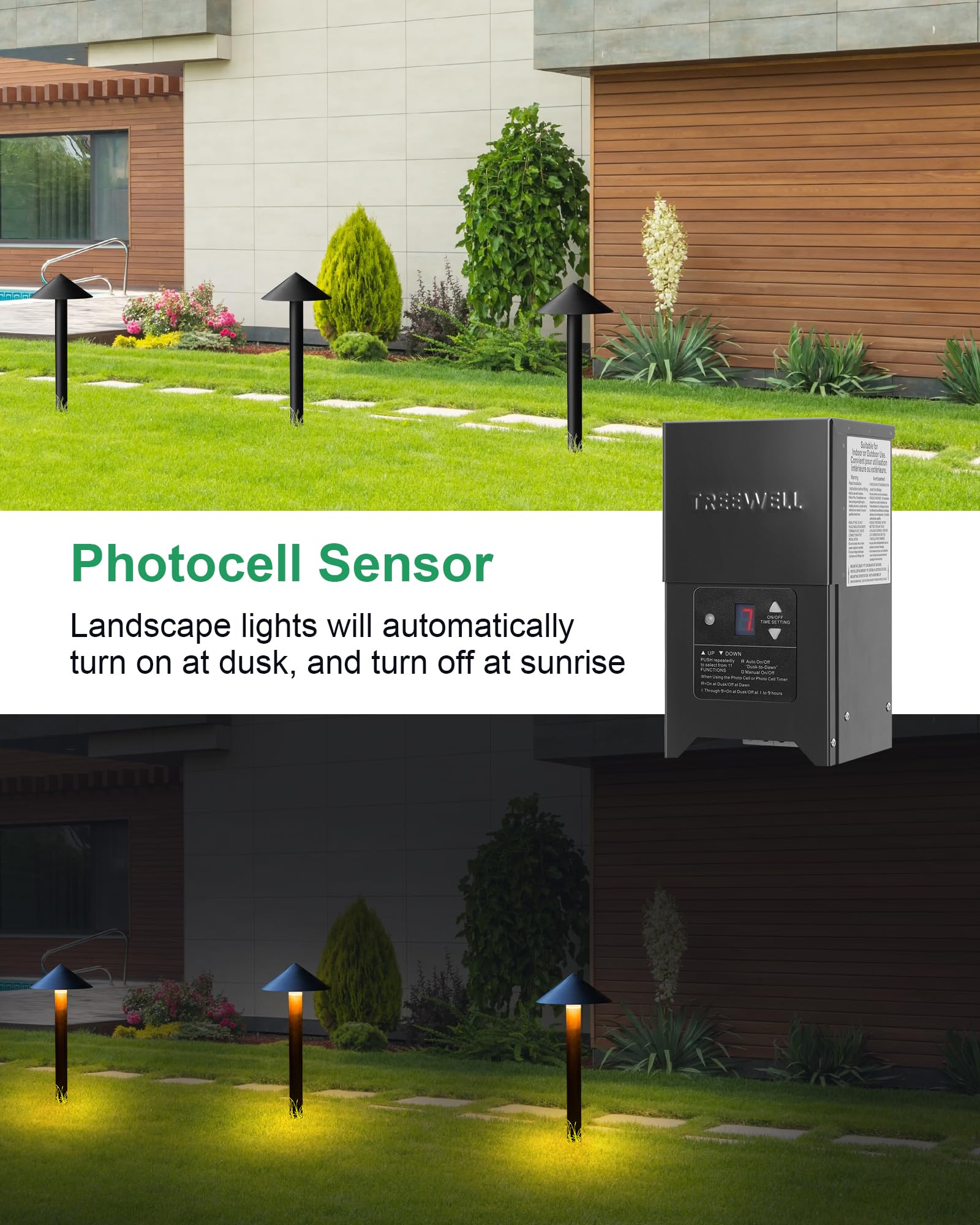 Snapklik.com : TREEWELL 300W Low Voltage Landscape Transformer, Outdoor ...