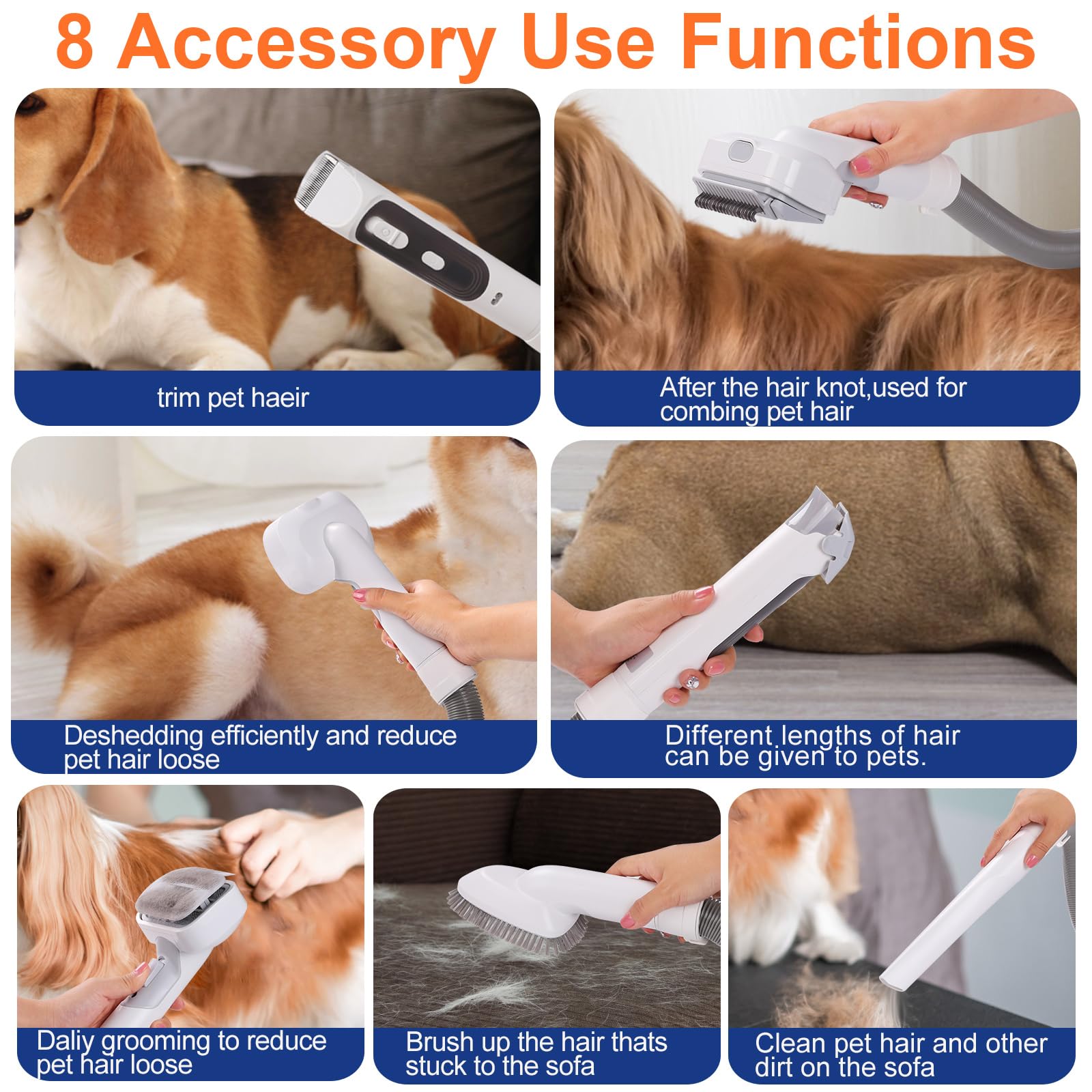 New Year Gifts Dog Grooming Kit, 8 in 1 Pet Grooming Kit Grooming ...