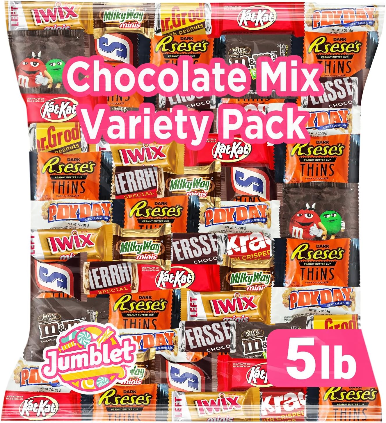 Amazon.com : Chocolate Assorted Bulk Candy Variety Pack 5lb - Mini ...