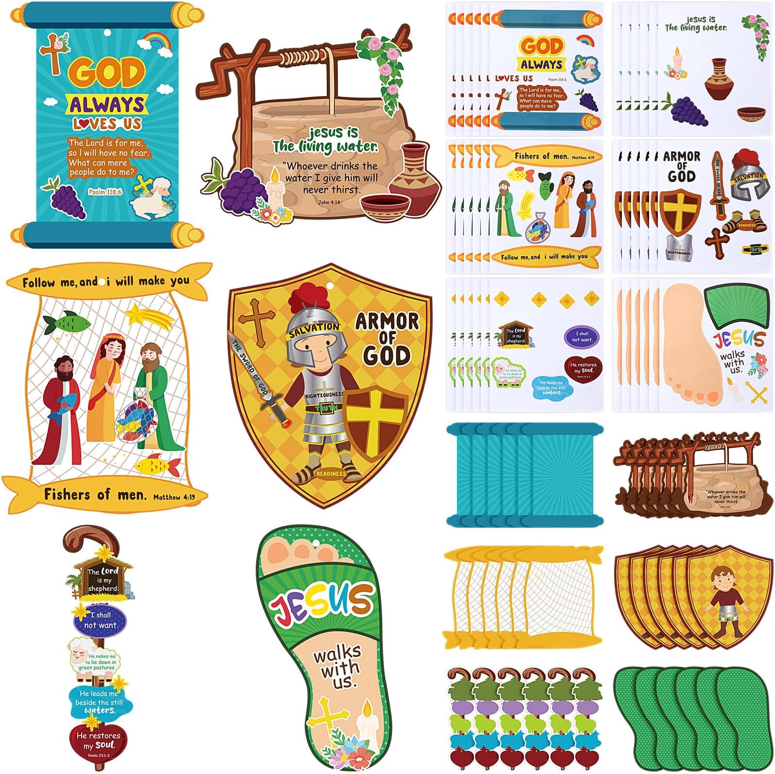 Amazon.com: Outus 36 Set Religious Sunday School Crafts Armor of God ...