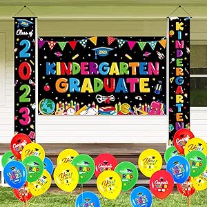 Amazon.com: Kindergarten Graduation Decorations, Graduation Banner ...