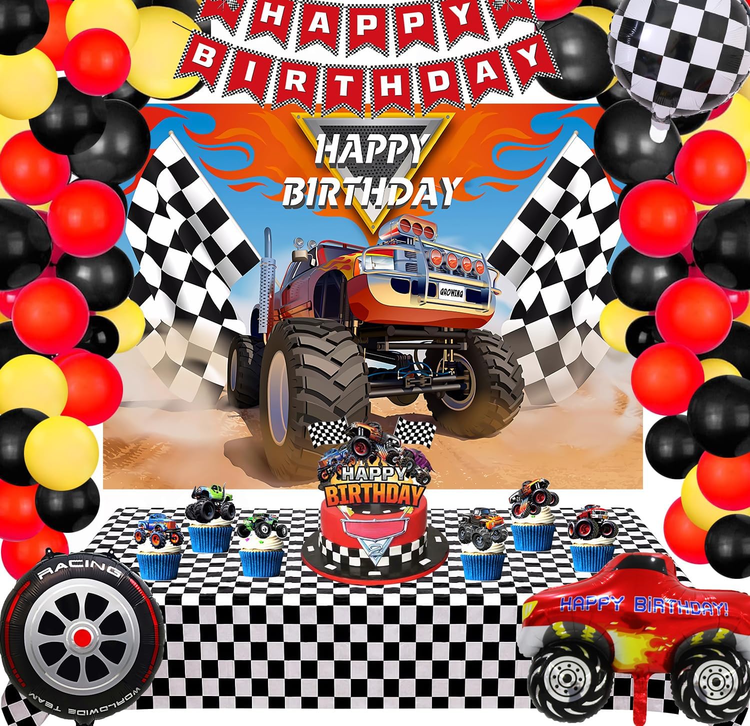 Amazon.com: Truck Birthday Decorations, Truck Party Decorations for ...