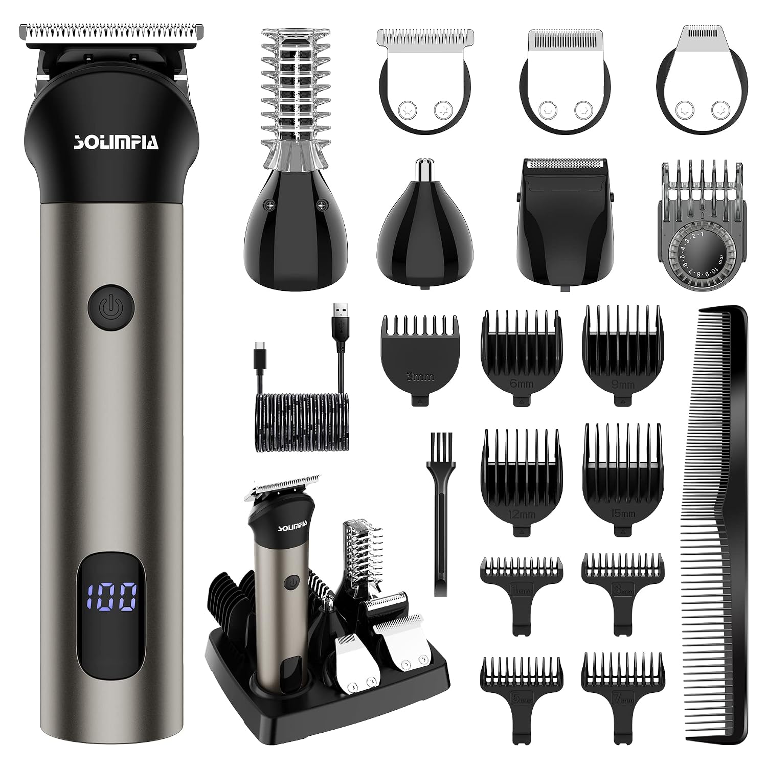 SOLIMPIA Hair Clipper for Men, Professional Cordless Barber Hair ...