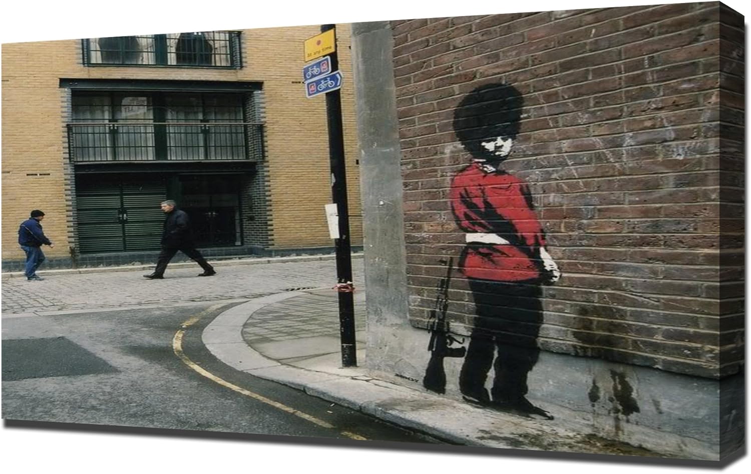 Amazon.com: Banksy - Guard Pissing - Canvas Art Print: Posters & Prints