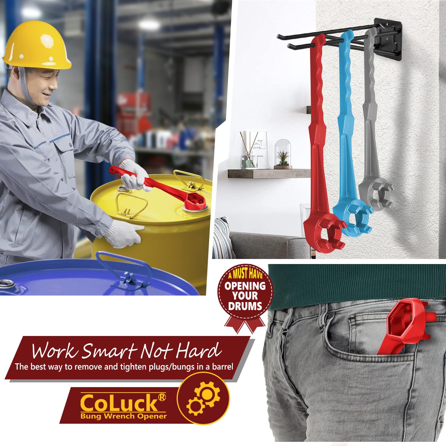 Snapklik.com : Bung Wrench 2 Packs, 3-in-1 Drum Wrench Upgraded ...