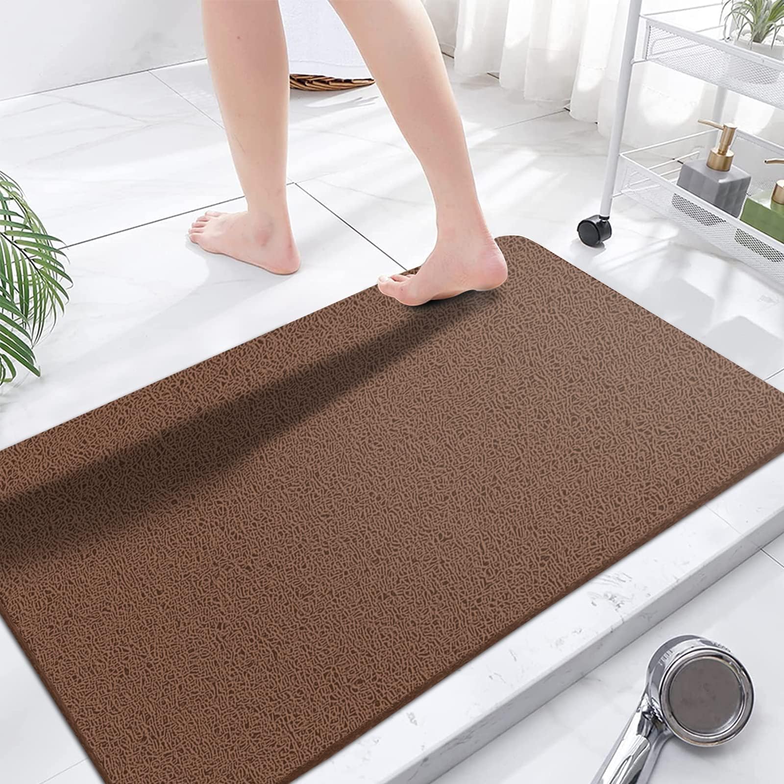 Amazon.com: HOMBYS 47x32 Extra Large 100% Bamboo Shower Mat for Shower ...