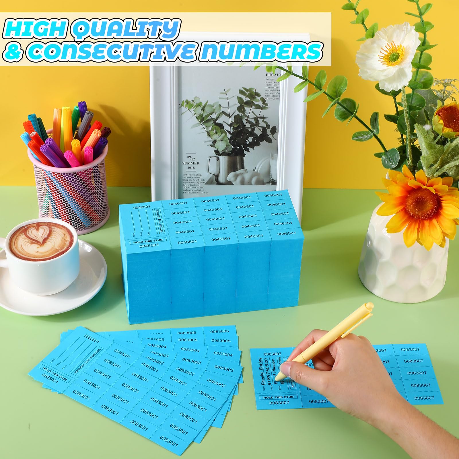 Snapklik.com : Kosiz 1000 Sheet 20 Bid Raffle Tickets Chinese Auction ...