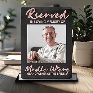 Amazon.com: Personalized Photo Reserved Memorial Sign Reserved In ...