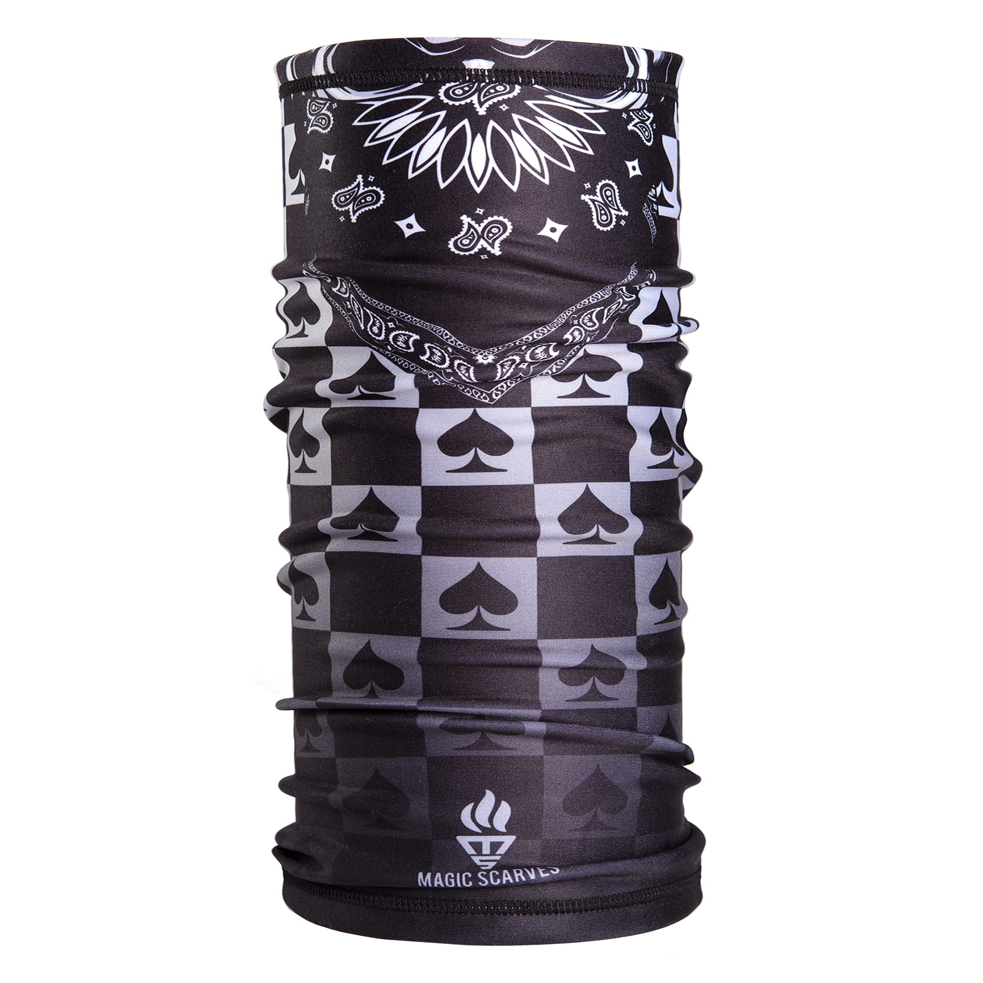 Magic Scarves Skull Spades Neck Warmer Tube Scarf Snood Bandana Fleece ...