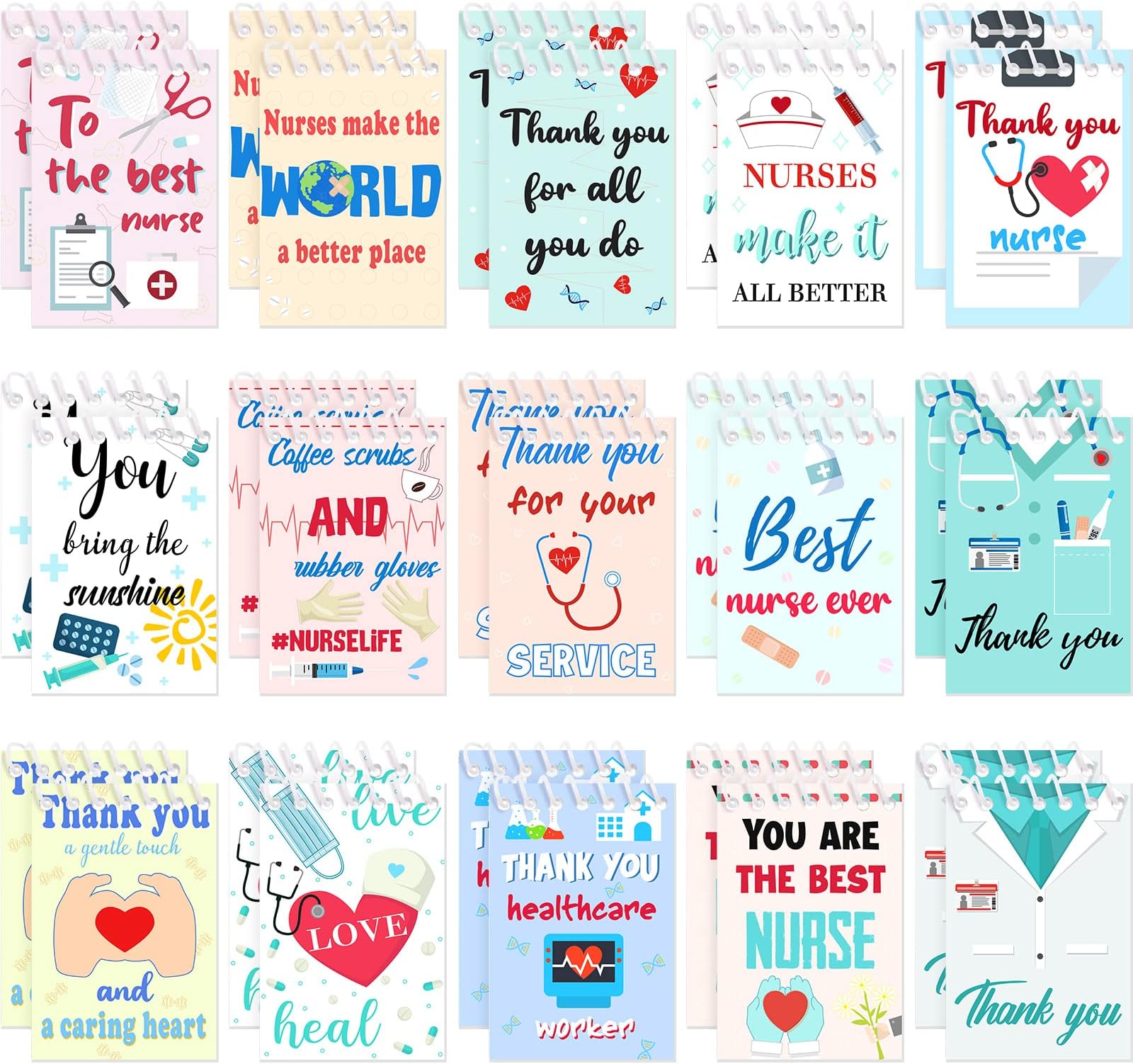 Amazon.com : Teling 30 Pack Nurse Notebooks Mini Nurse Pocket Notepads ...