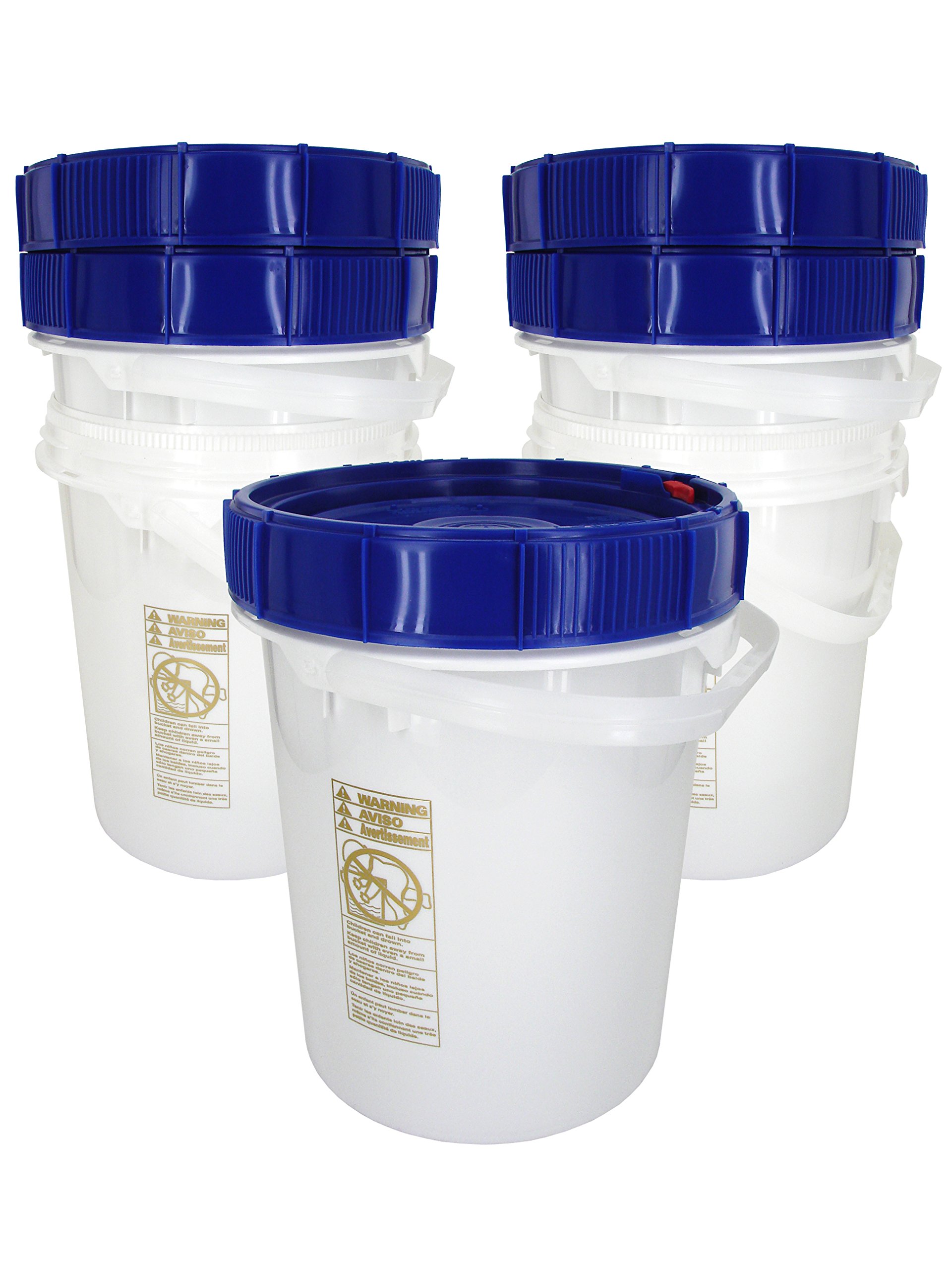 Amazon.com: Screw Top Life Latch 90 mil Bucket - 5 Gallon, Blue Lid - 5 ...
