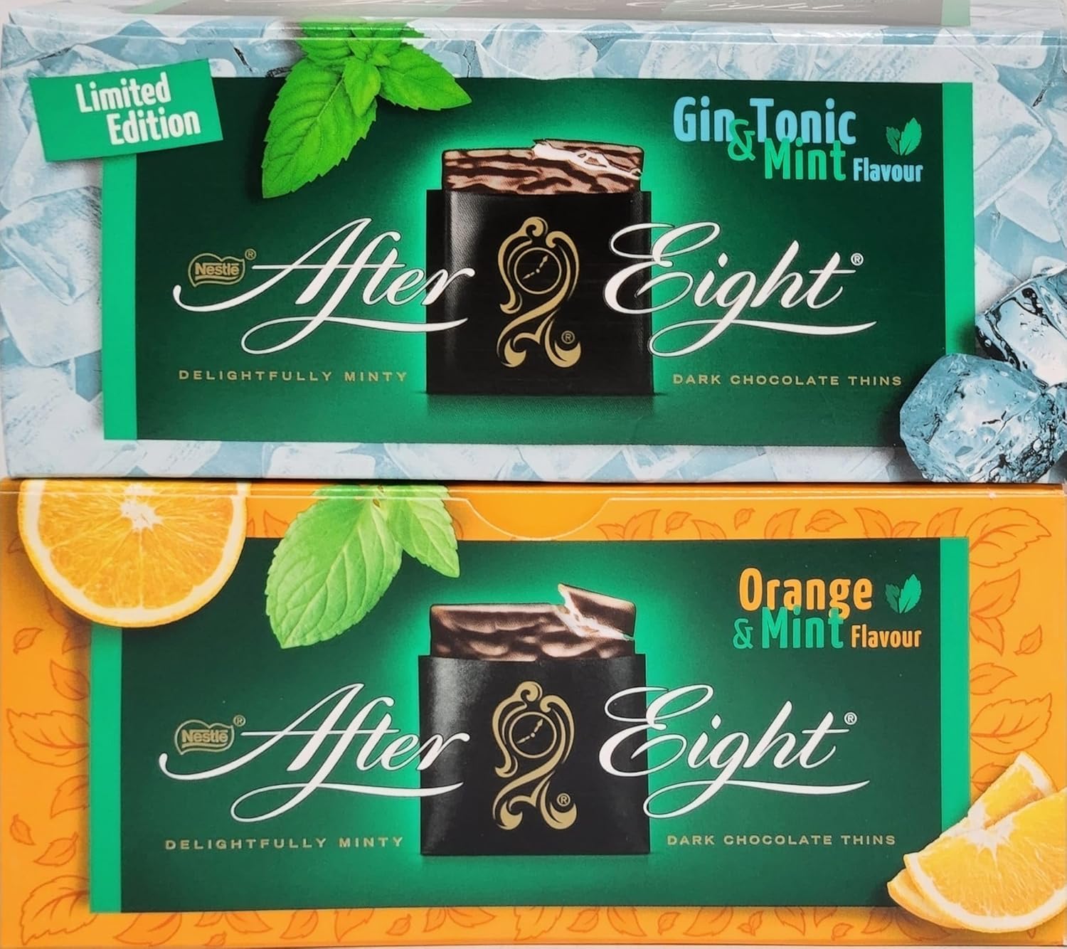 After Eight Gin & Tonic/Orange Mint Flavour Chocolate Thins Set 200g x ...