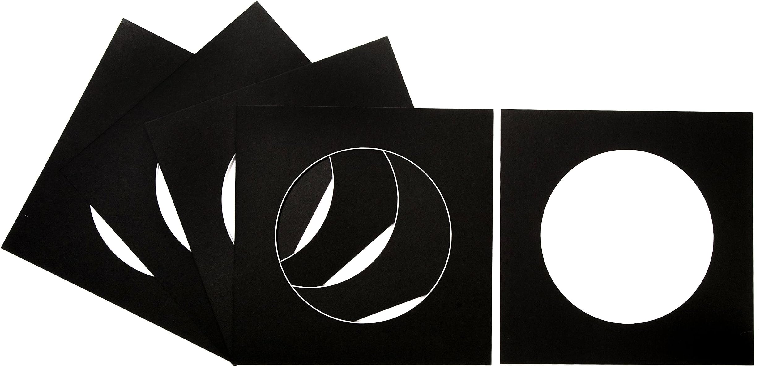 Colourmount Pack of 5 Black Circular Picture/Photo Mounts (8x8 to fit ...