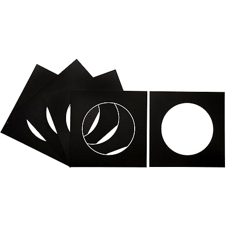 Colourmount Pack of 5 Black Circular Picture/Photo Mounts (8x8 to fit ...