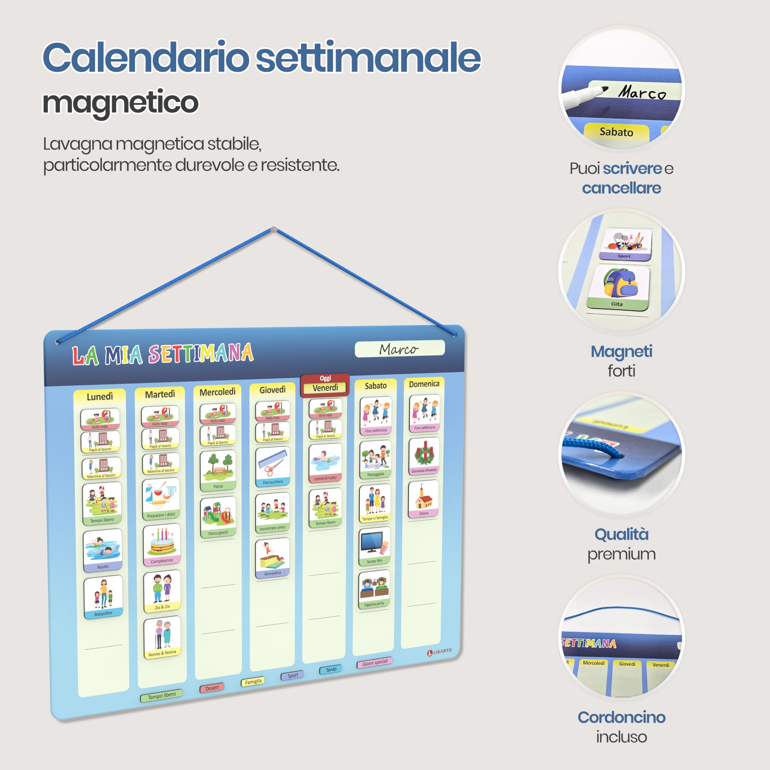 Calendario Settimanale Per Bambini Calendario Settimanale Calendario