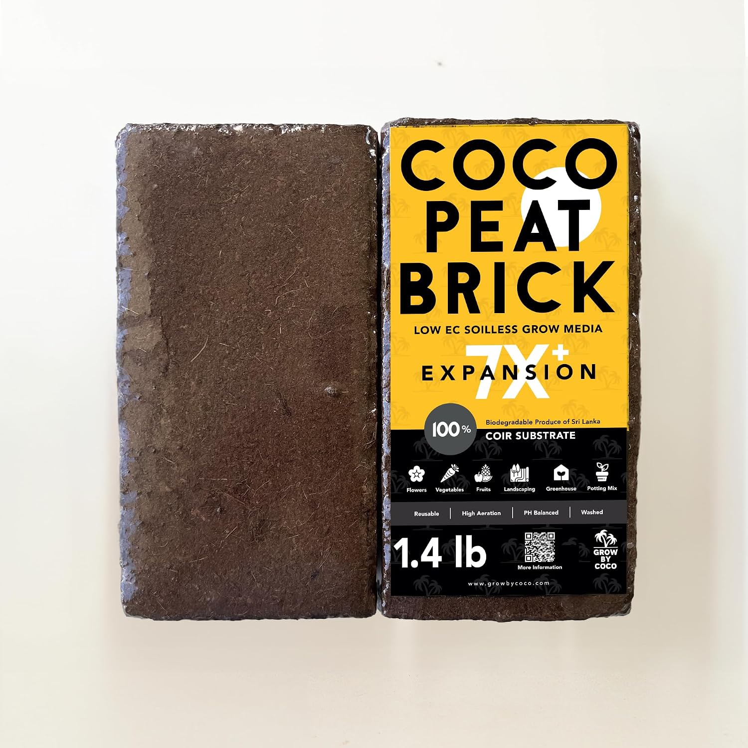 Amazon.com : GrowByCoco 650g Coco Peat Brick - Premium Organic Coco ...