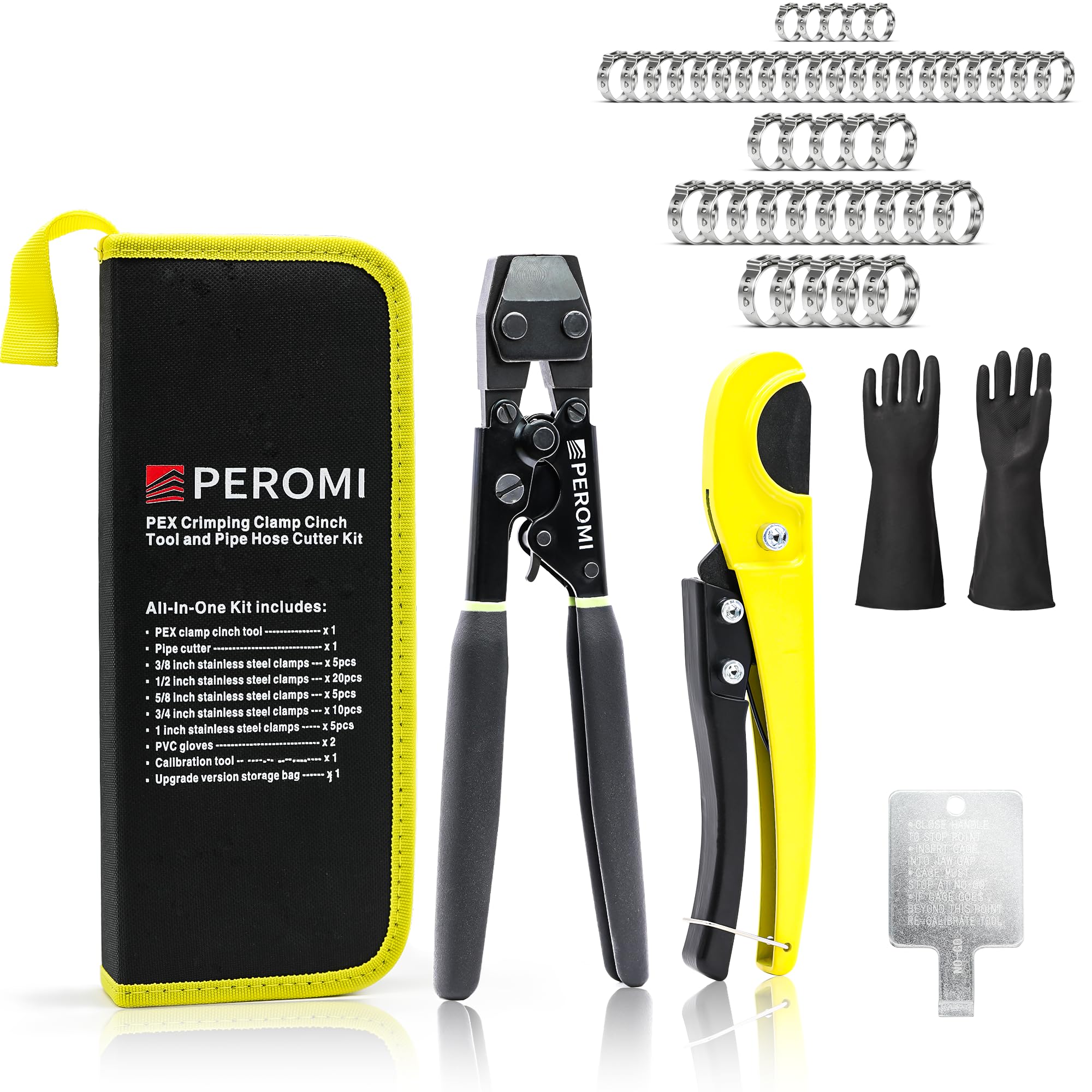 PEROMI Ratchet PEX Cinch Tool,Pex Crimp Tool with Pipe Hose Cutter ...