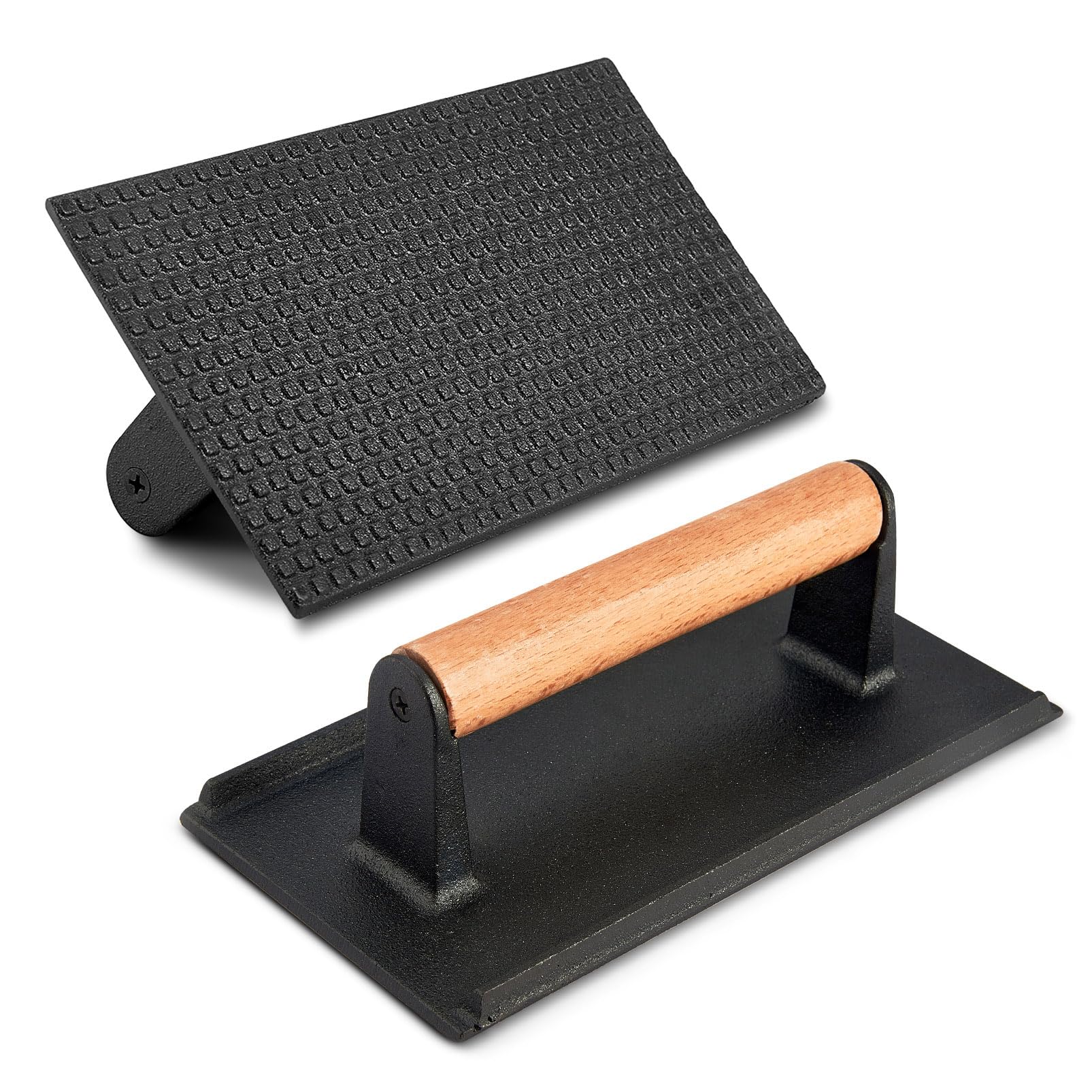 Snapklik.com : Burger Grill Press Set Of 2, Cast Iron Smash Grilling ...