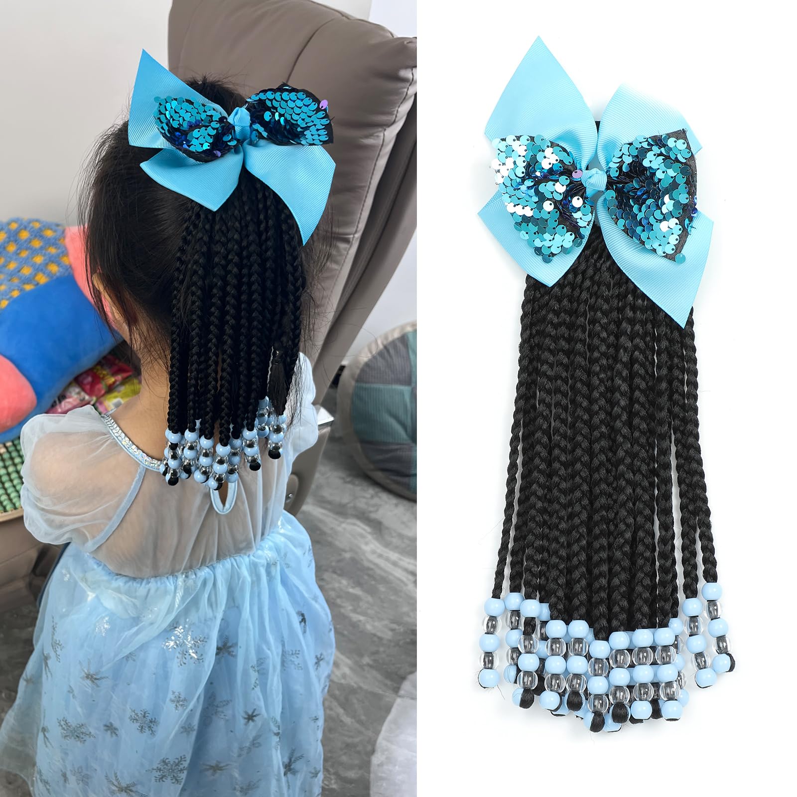 Amazon.com : Kids Hair Accessories For Girls Kids Braided Ponytail ...